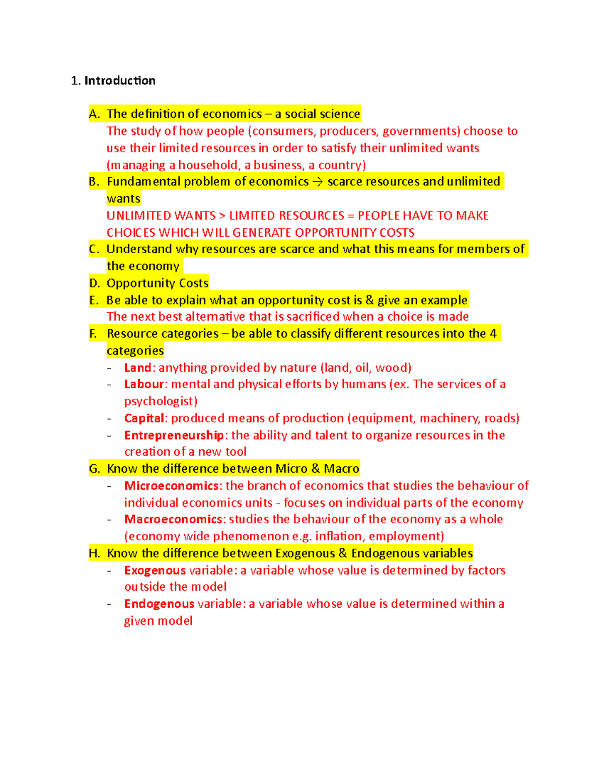 class note economics - 320-201-DW - Studocu