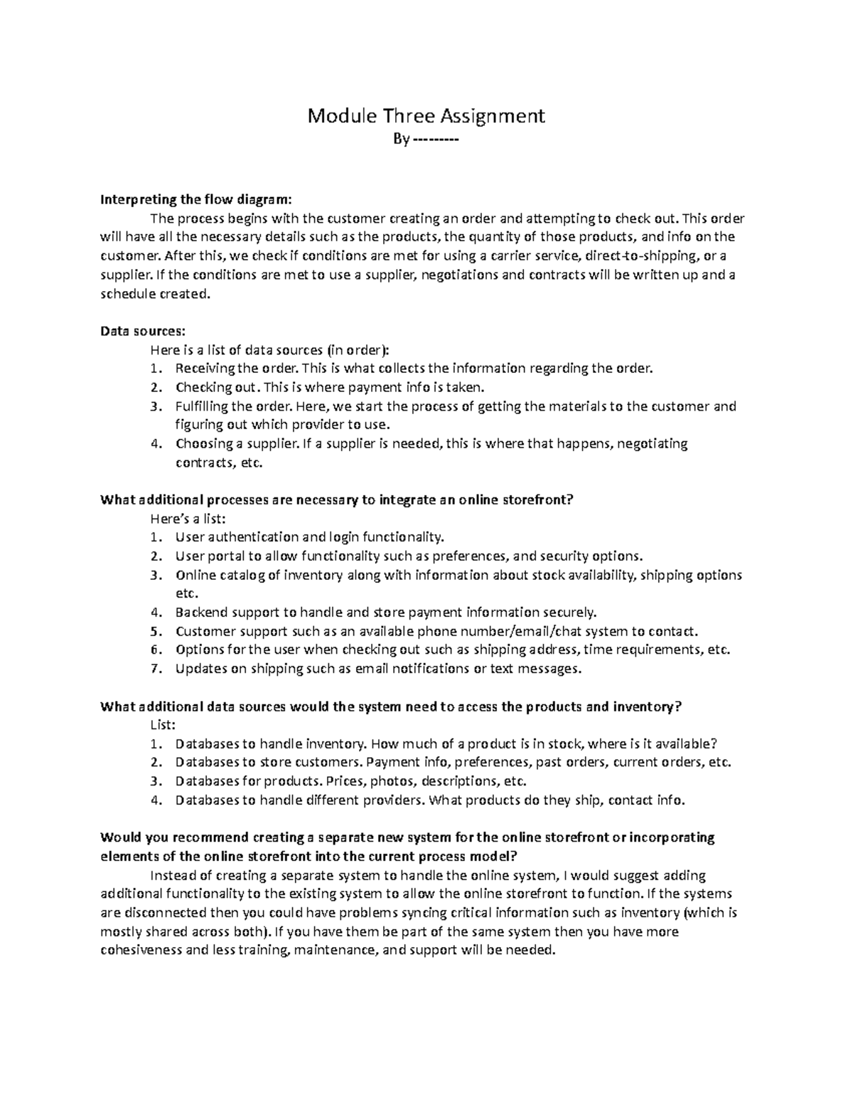 Module Three Assignment Copy Module Three Assignment By Interpreting The Flow Diagram The
