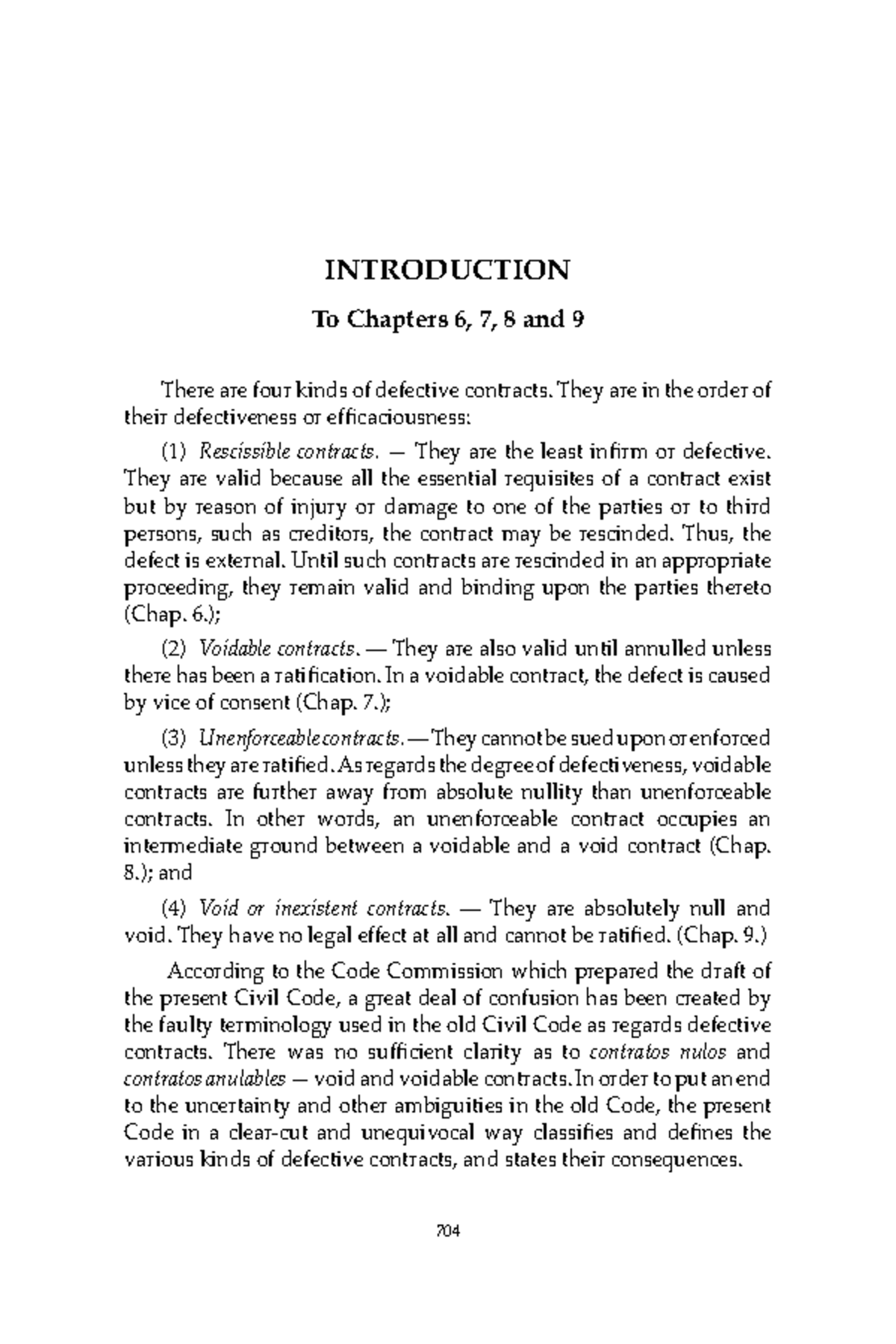 Contracts Chapter 6 Rescissible Contracts 704 Contracts Introduction To Chapters 6 7 8 And 9