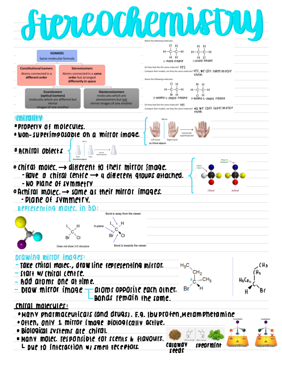 Chemistry 2 Notes Week 8 - chirality 0 propertyof molecules . 0 Non ...