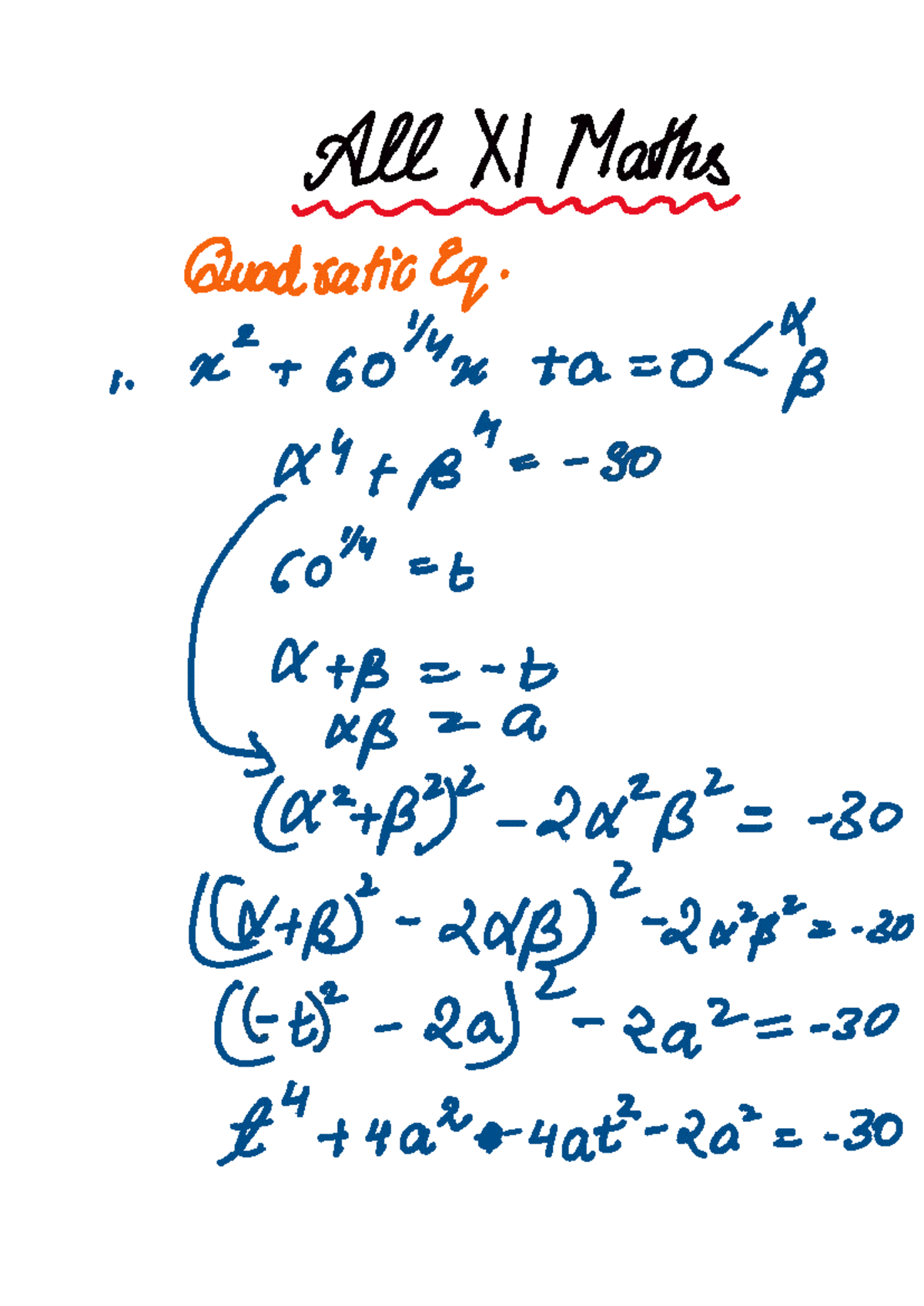 Math xi - cdmvsmsmvav a - All XI Maths Quad ratio Eq. to ta 4 (core ct ...