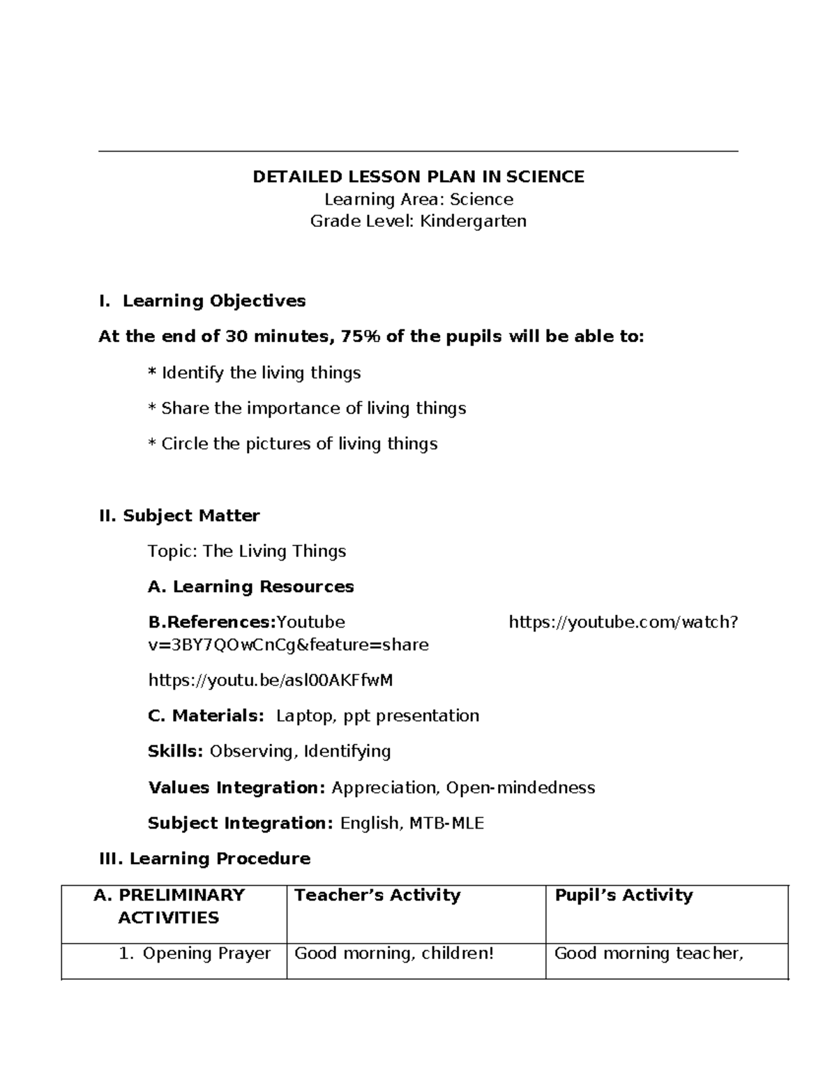 LP- Finalization - DETAILED LESSON PLAN IN SCIENCE Learning Area ...
