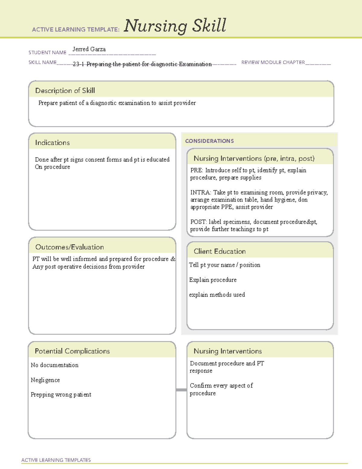 Chapter 23 Nursing Skills Template - STUDENT NAME ...