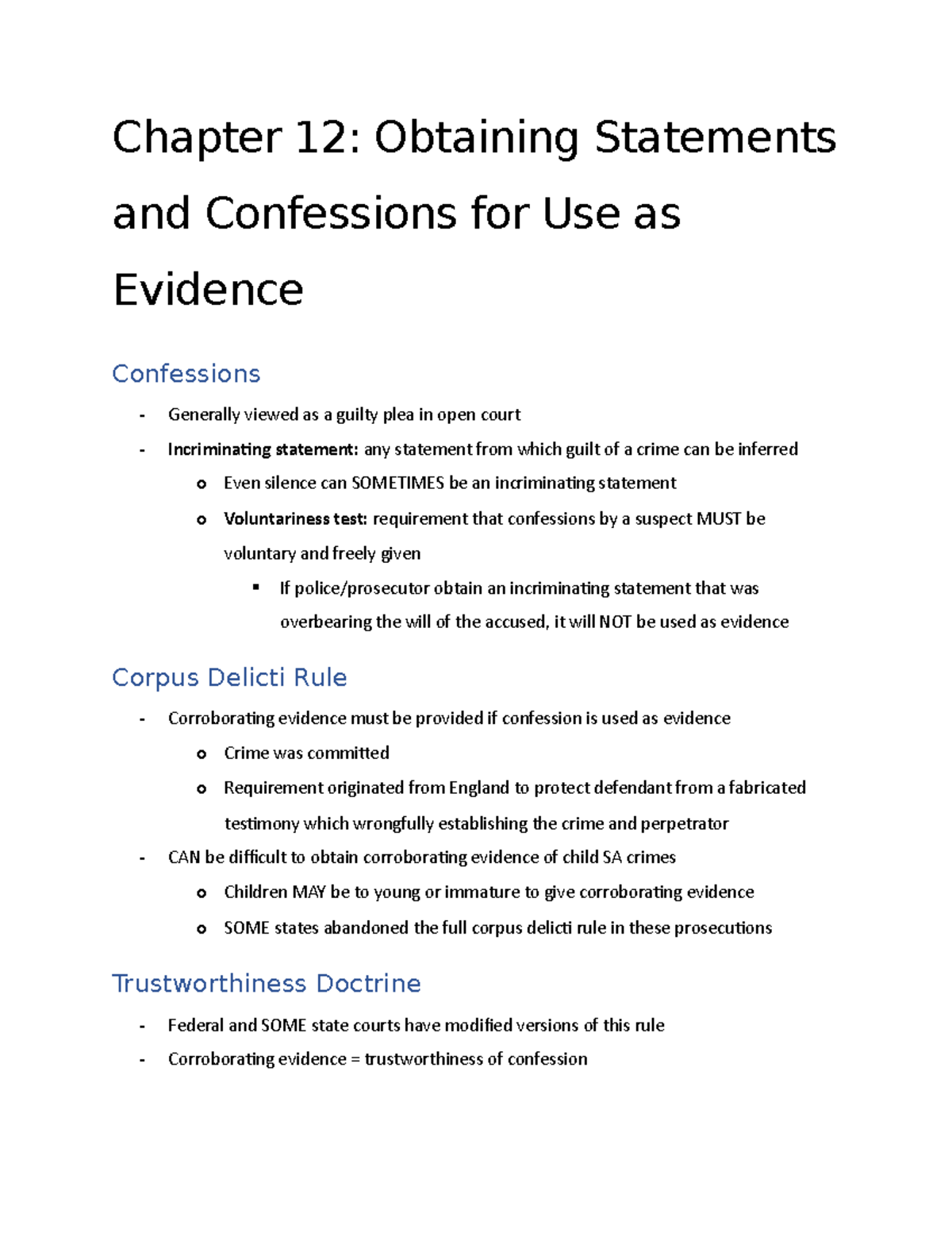 Chapter 12 - Statements and Confessions as Evidence - Chapter 12 ...