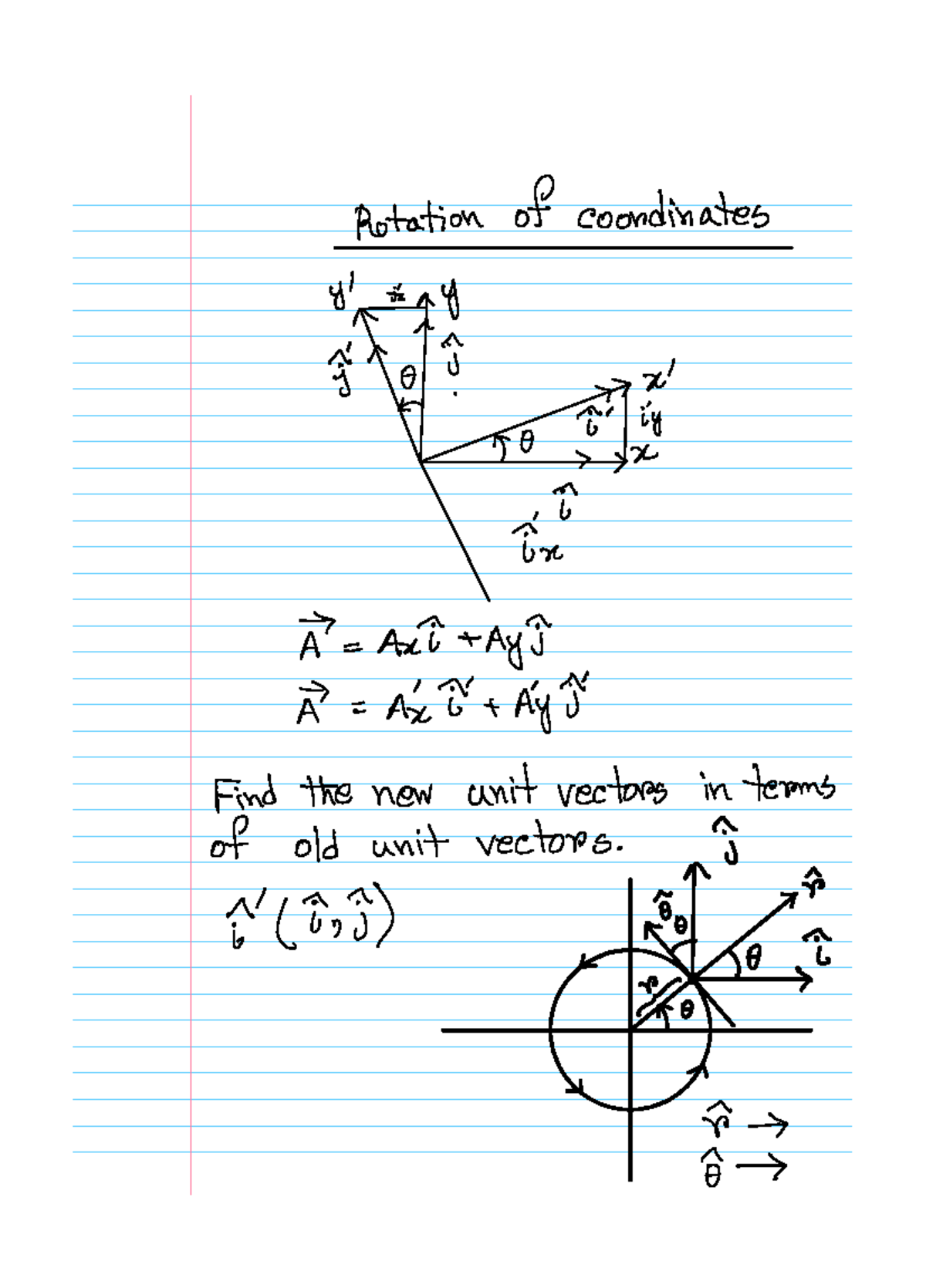 Class-3-Phy - Class notes - Rotation of coordinates Y ji a Y É to N i ...