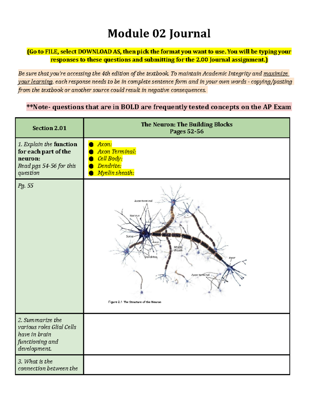 AP Psych Module 02 Journal - Module 02 Journal (Go to FILE, select ...