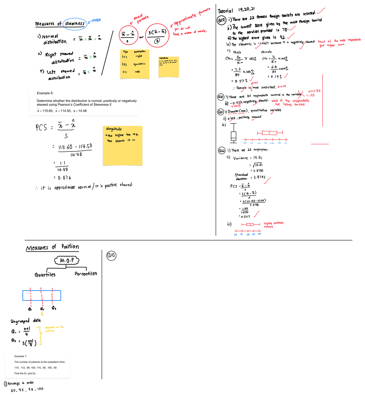 STA404 Measures of Skewness - approximate ap formalo Tutorial 19,20,21 measures of skewness ...