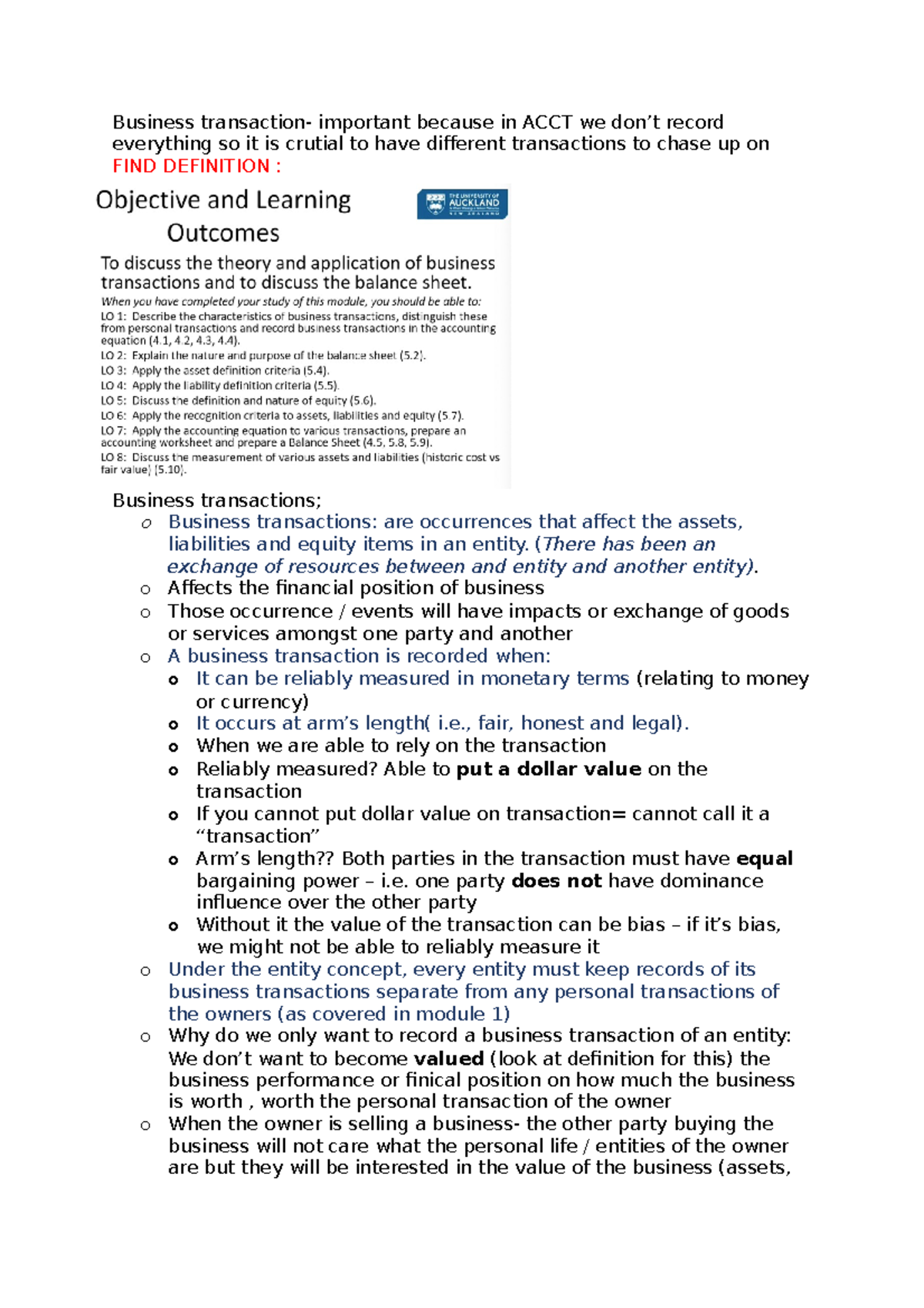 Module 02 Business transactions & balance sheet - Business transaction ...