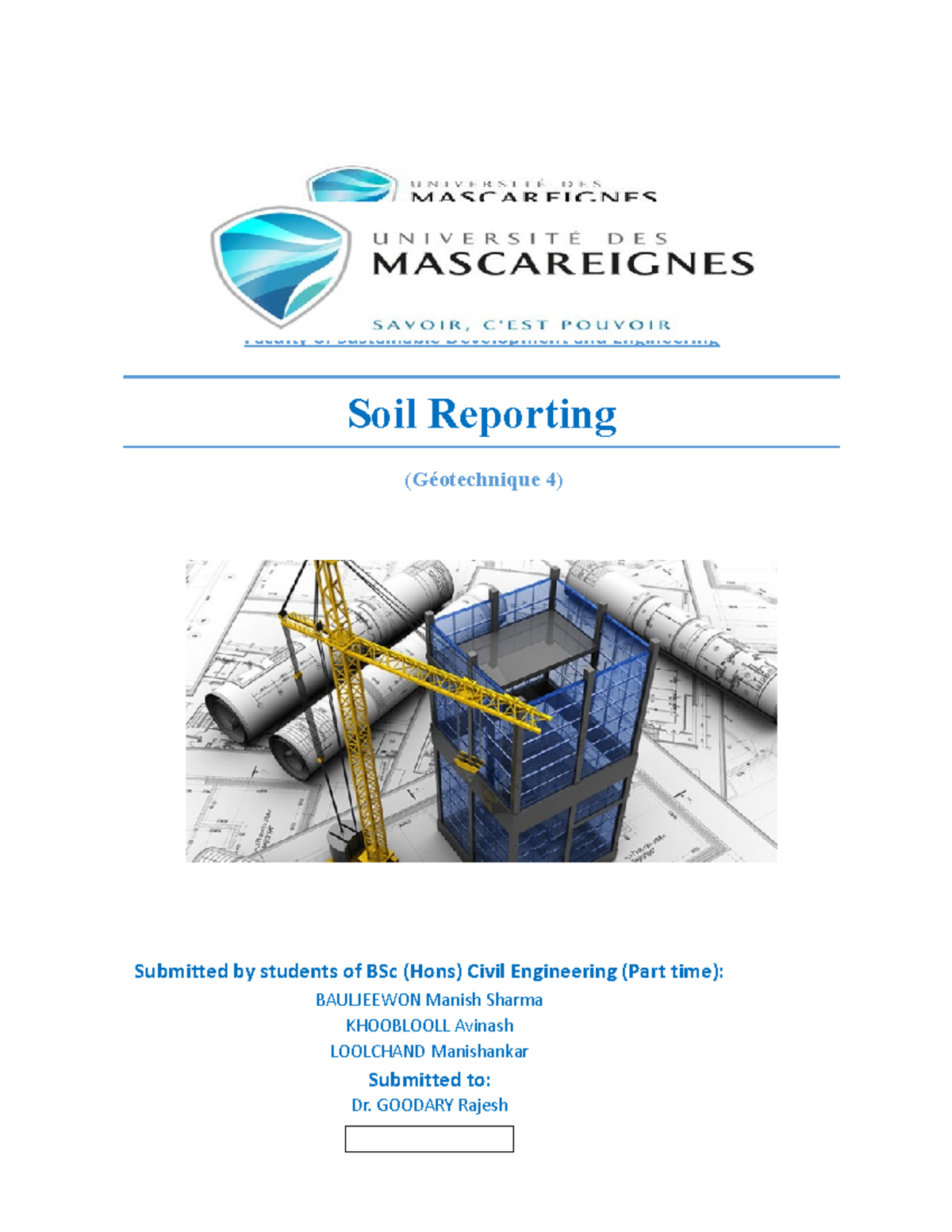 Soil reporting - Faculty of Sustainable Development and Engineering ...