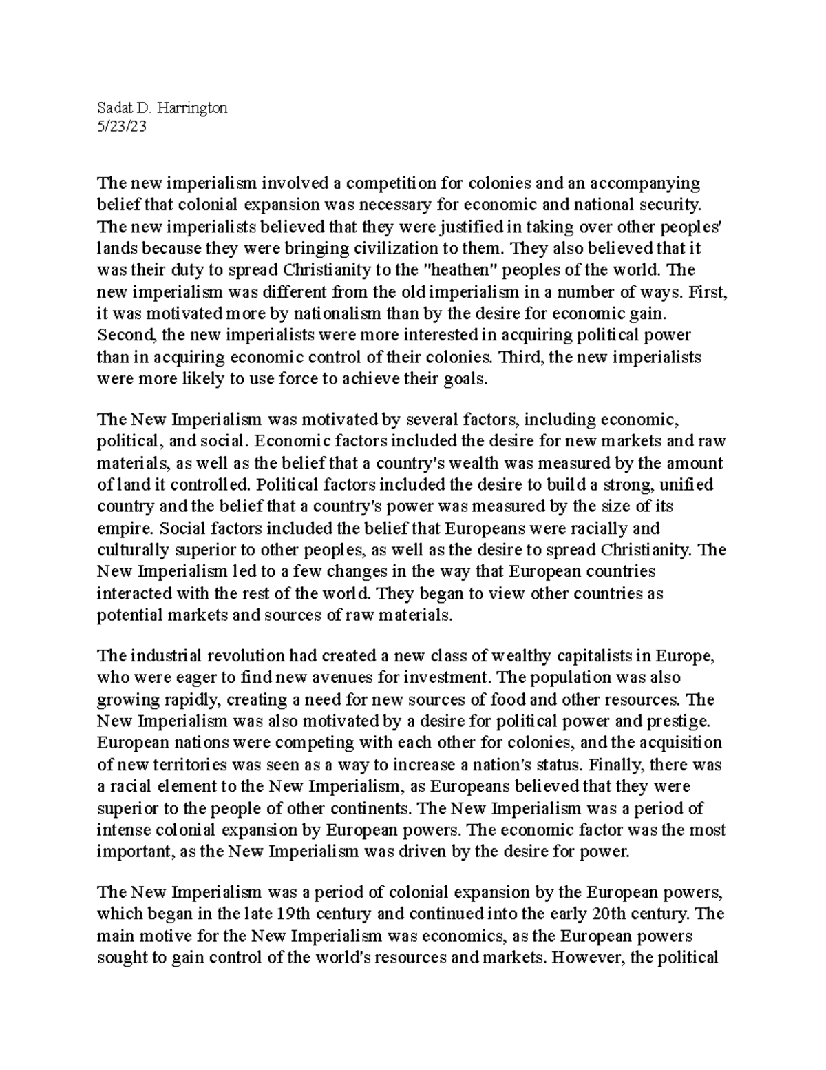 Dbq - Copy - dbq useless - Sadat D. Harrington 5/23/ The new ...