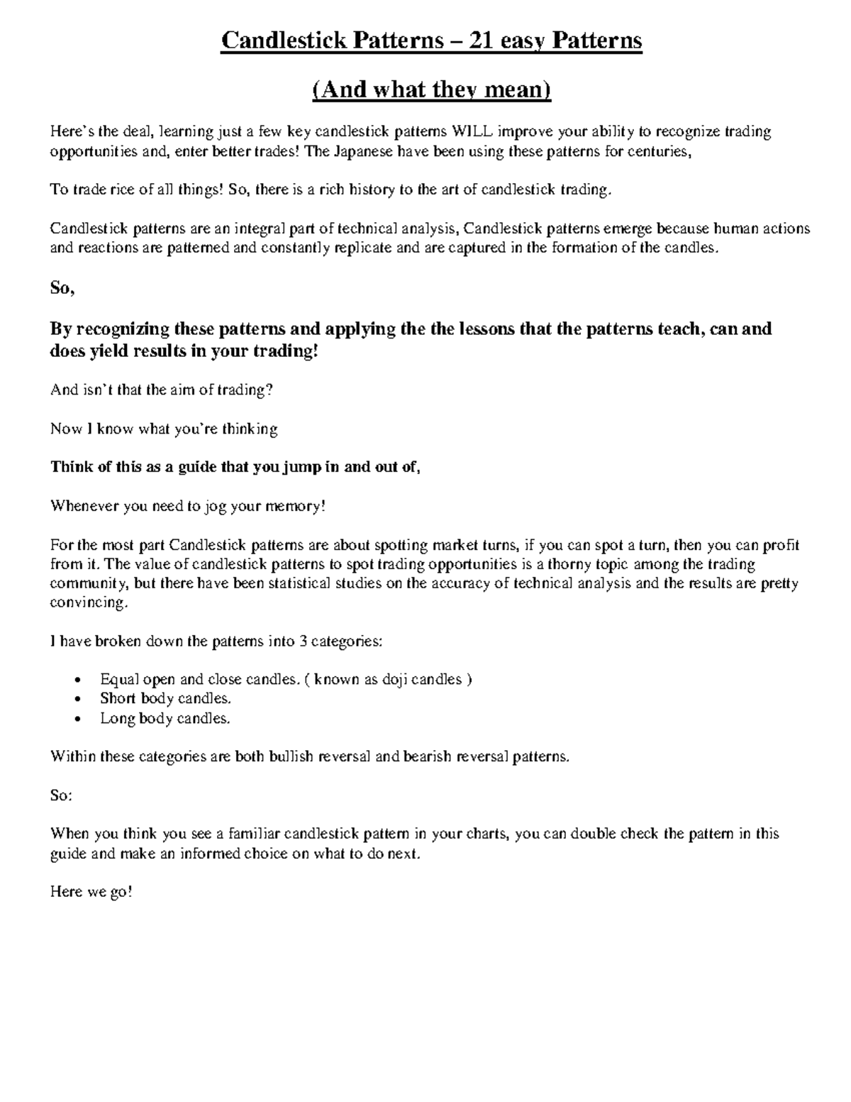 Candlestick Patterns - This is the project we have on ICT concepts used ...