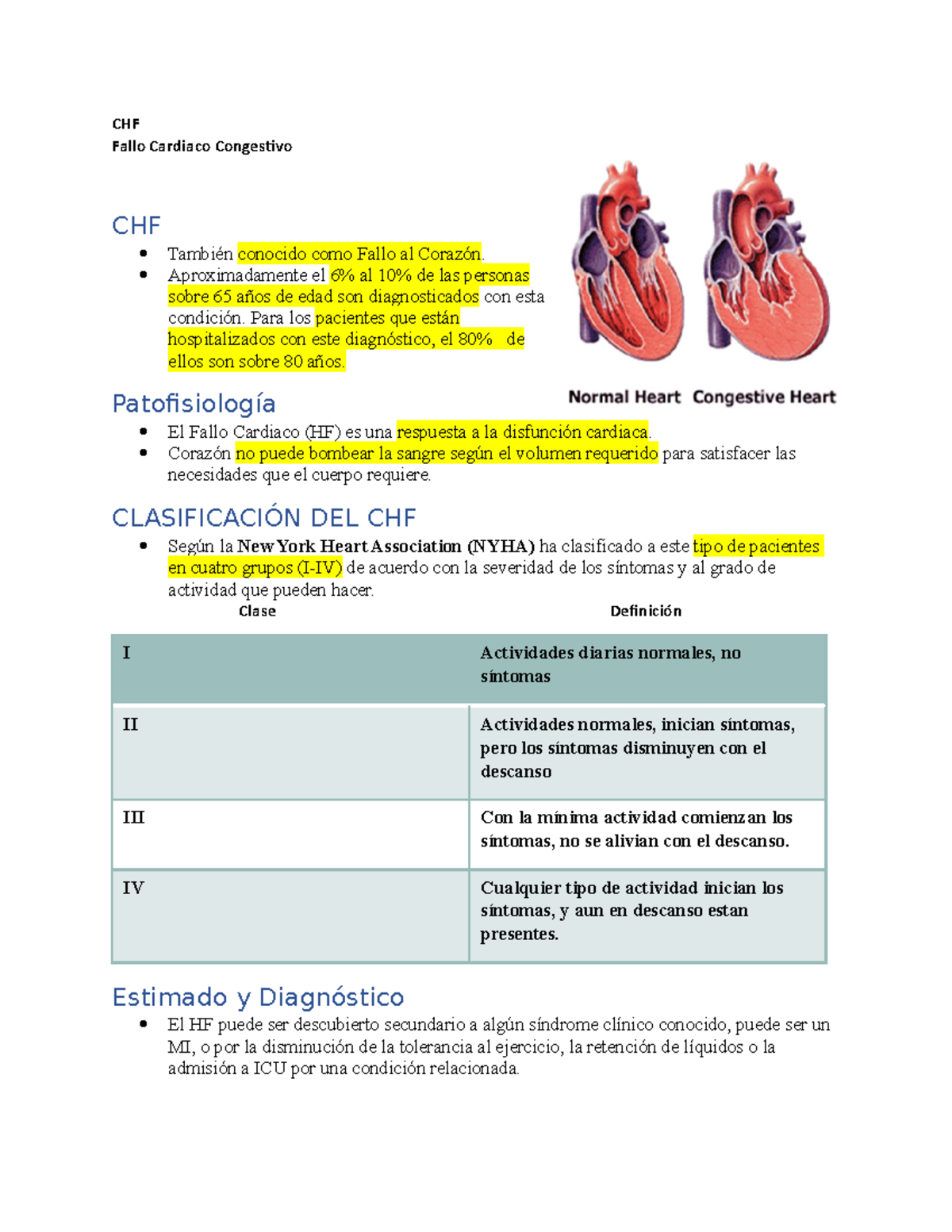 CHF Fallo cardiaco Congestivo repaso - CHF Fallo Cardiaco Congestivo ...