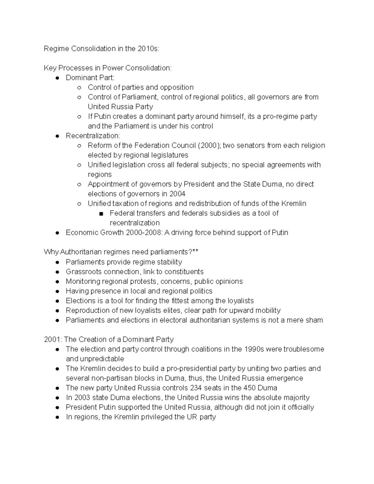 PLSC 348 Lecture 7 - Regime Consolidation in the 2010s: Key Processes in Power Consolidation ...