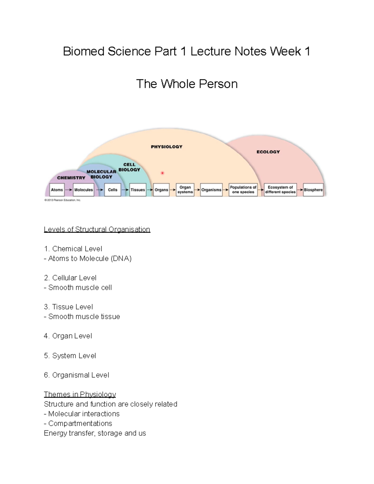 Biomed Science Part 1 Lecture Notes Week 1 - [K+] - 3.5-5 mmol/L [Ca+ ...
