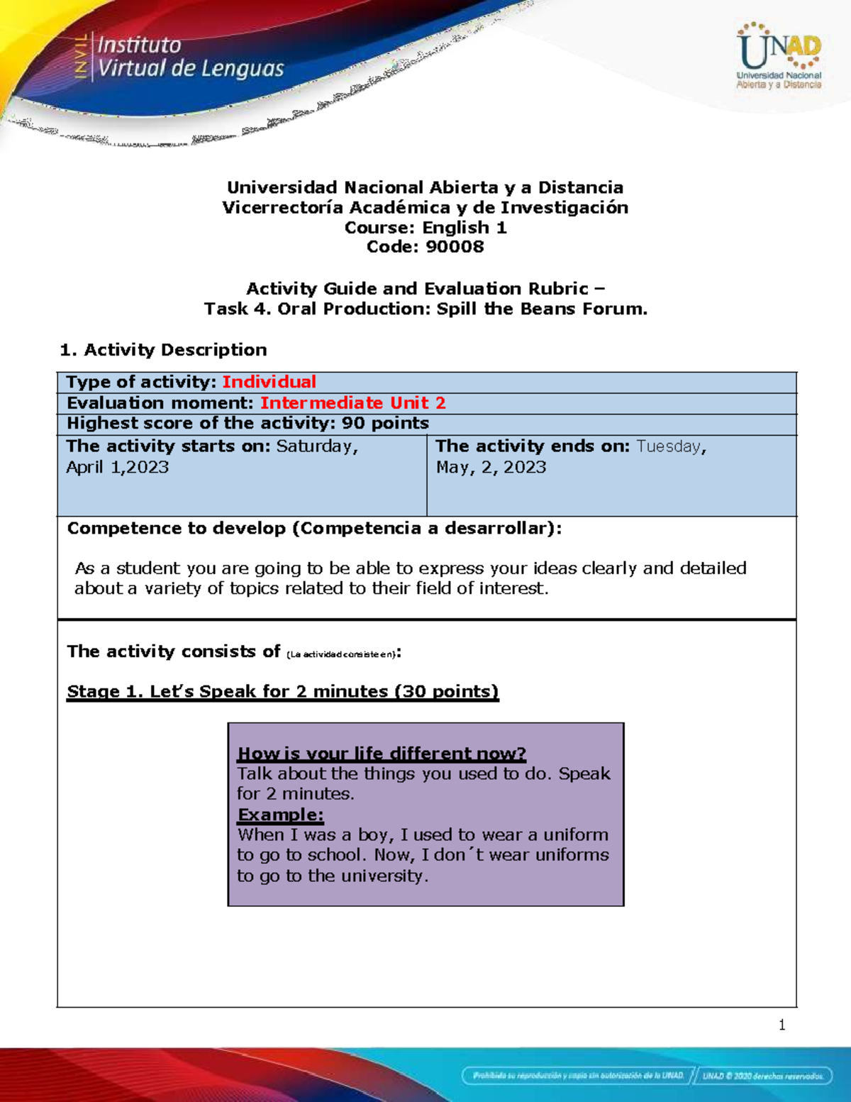 Activity Guide and Evaluation Rubric - Unit 2 - Task 4 - Spill the ...