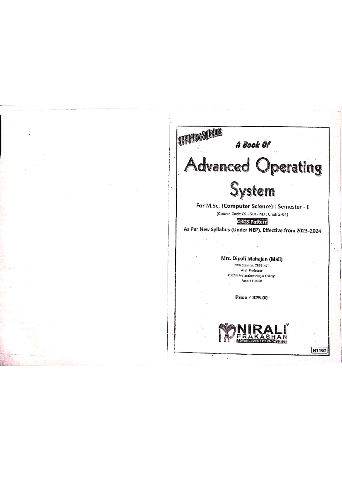 AOS book - AOS Textbook - A Book Of Advanced Operating System For M. (Computer Science ...