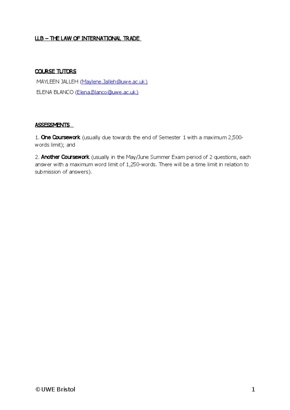 LLB LIT - Topic 1 - Int Transactions - LLB – THE LAW OF INTERNATIONAL ...