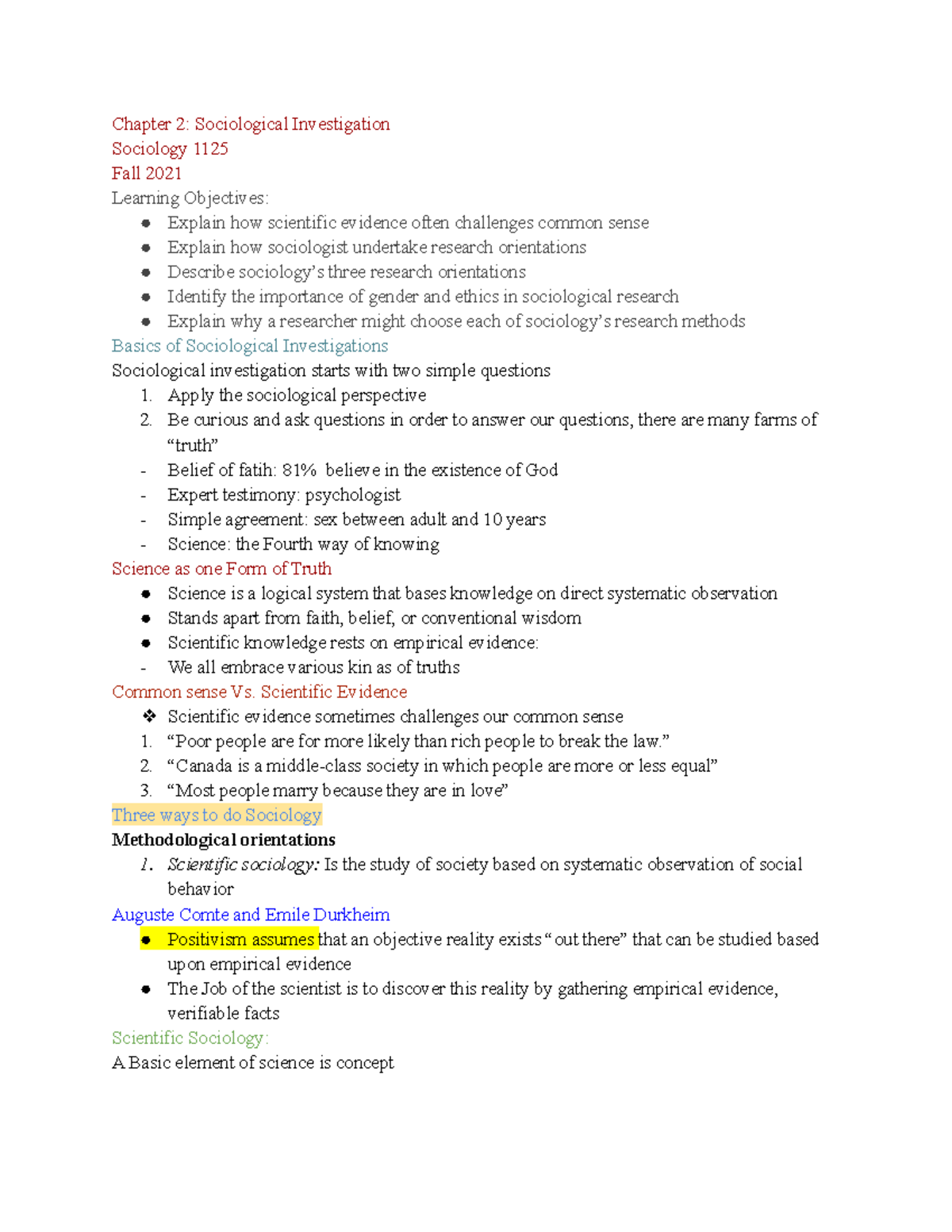 Chapter 2 Sociological Investigation - Chapter 2: Sociological ...