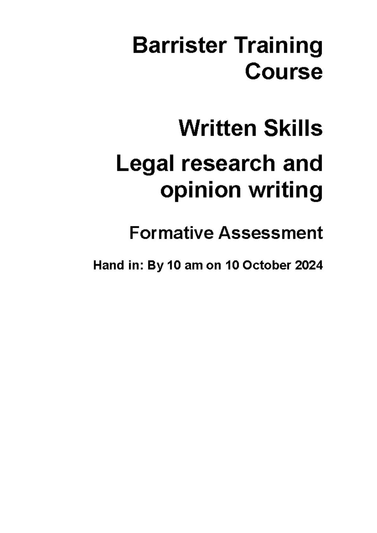 BTC Lropw Formative sep 24 term - Barrister Training Course Written ...