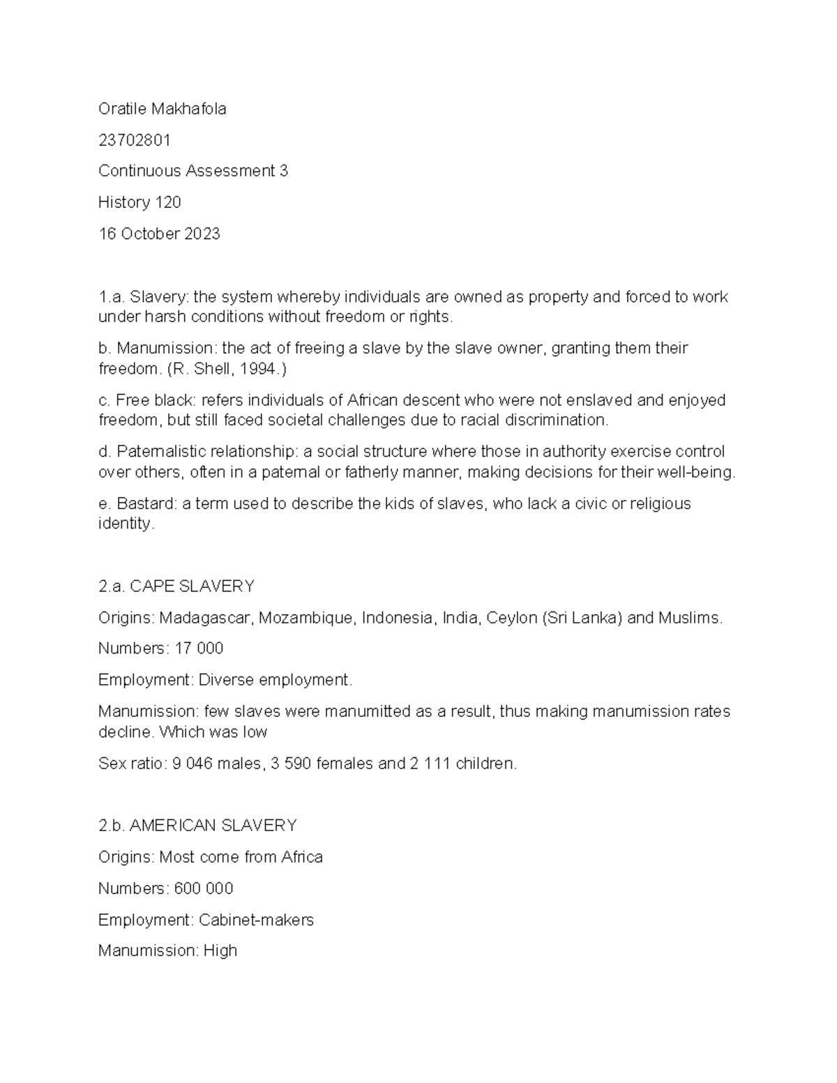 Oratile Makhafola- continuous assessment 3 - Oratile Makhafola 23702801 ...