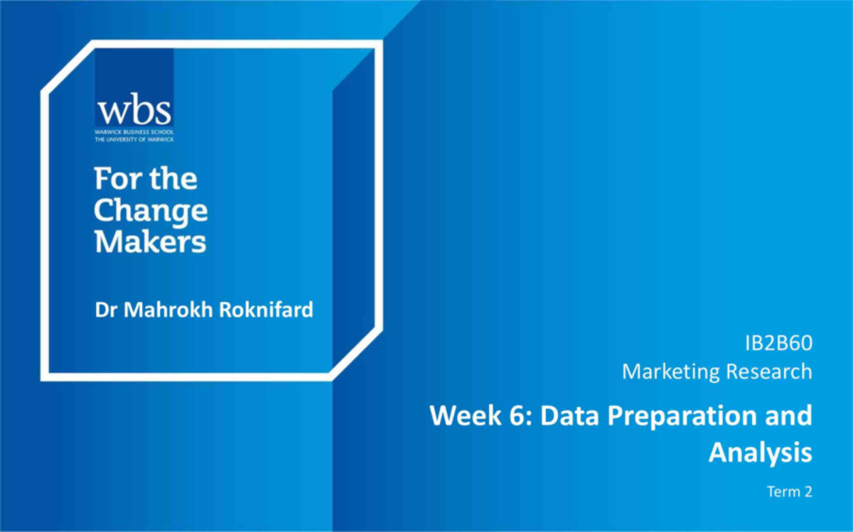 IB-B6-Week-6 2 - IB6- wbs WARWICK BUSINESS SCHOOL THE UNIVERSITY OF ...