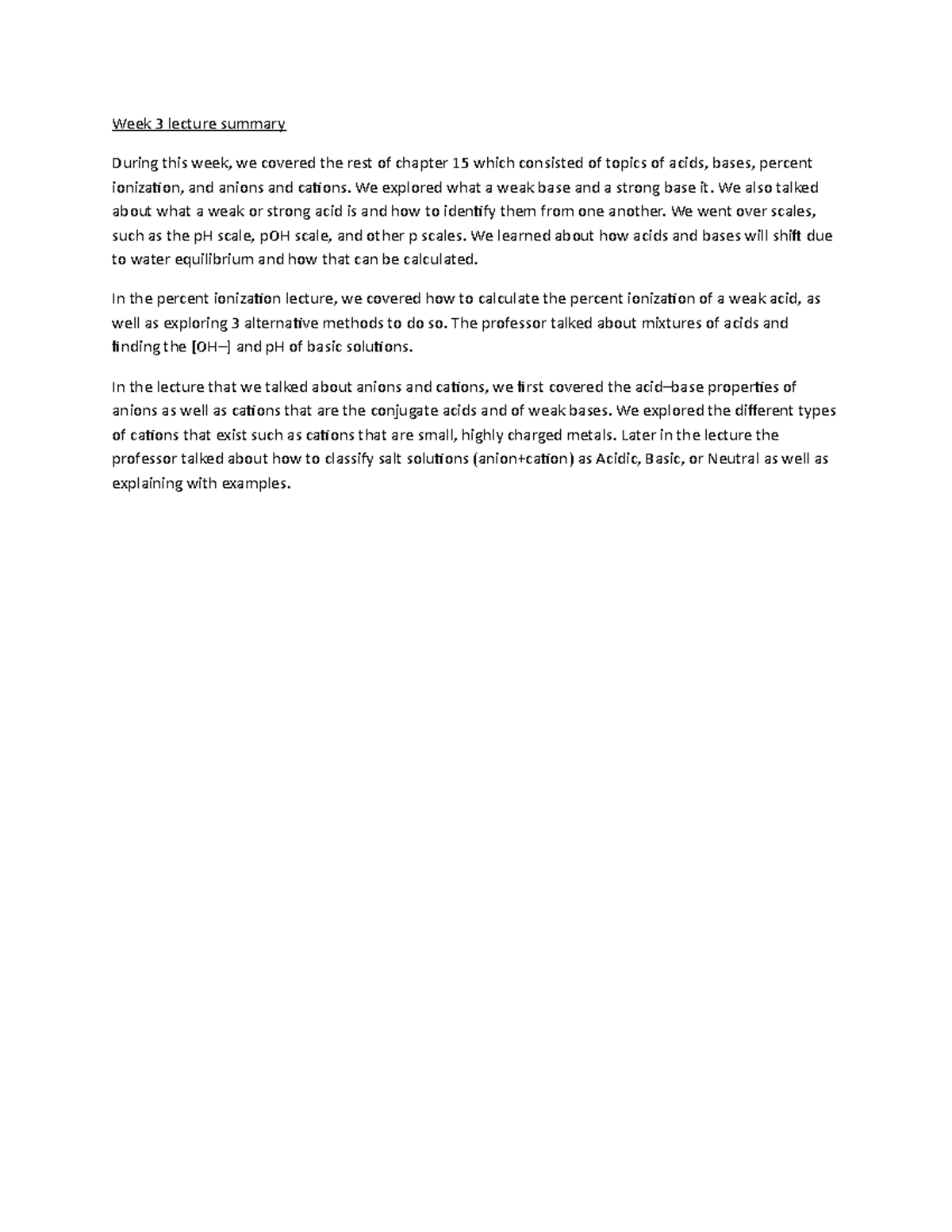 Week 3 Lecture Summary Weekly Lec Summaries Week 3 Lecture Summary During This Week We