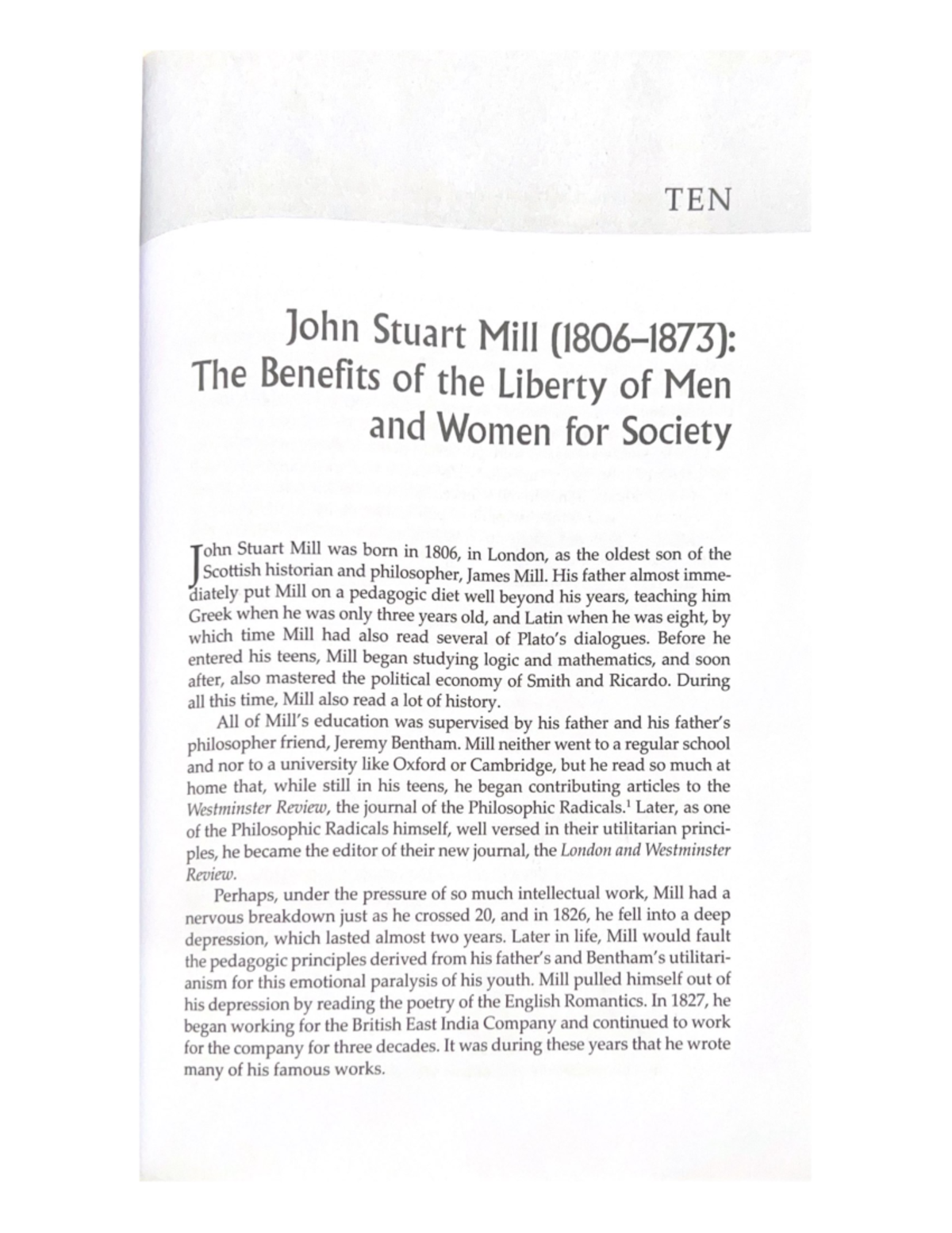 John Stuart Mill (1806-1873) - Western Philosophy - Studocu