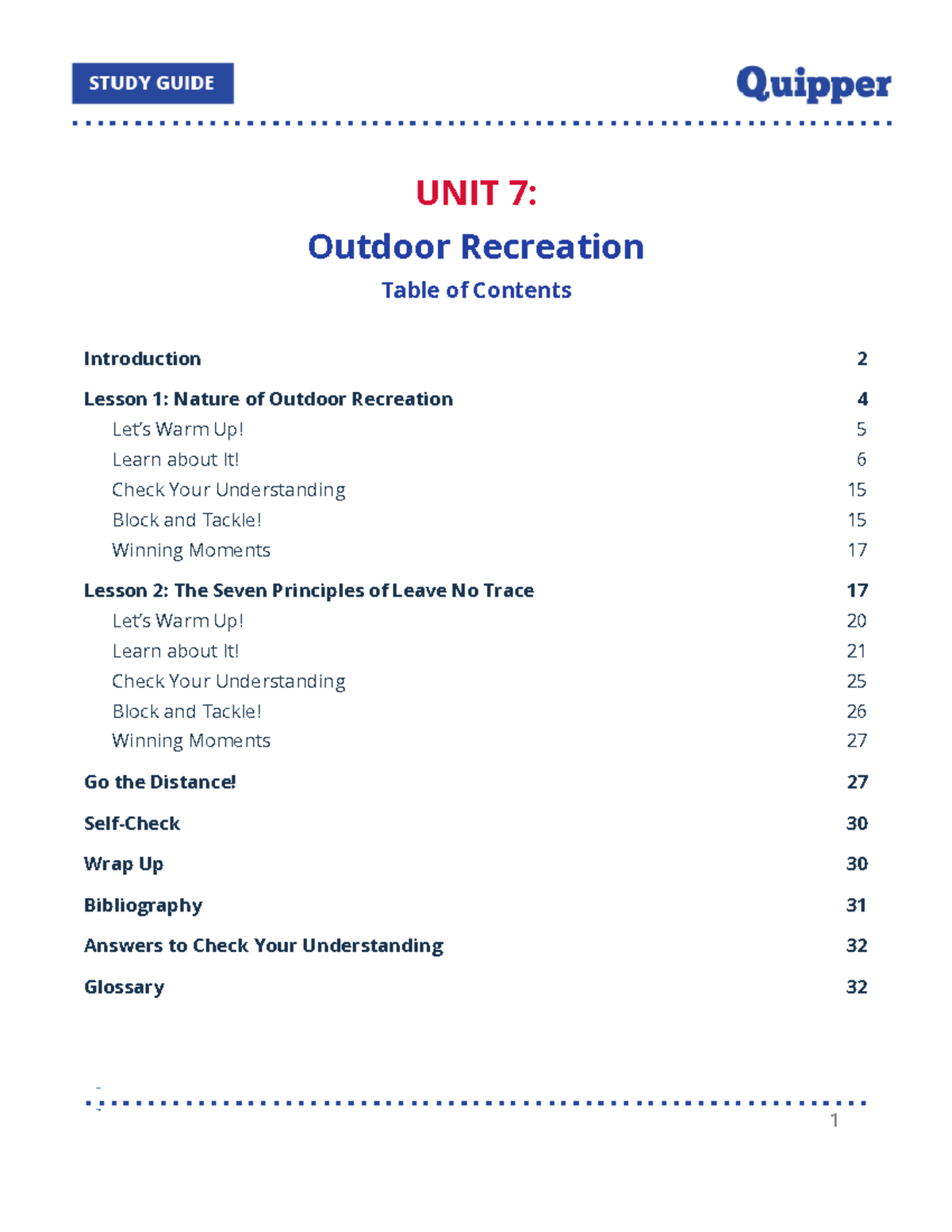 Unit 7 Outdoor Recreation - UNIT 7: Outdoor Recreation Introduction ...