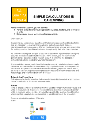 TLE 8 - Learning Packet 2 - At the end of this LESSON, you will learn ...