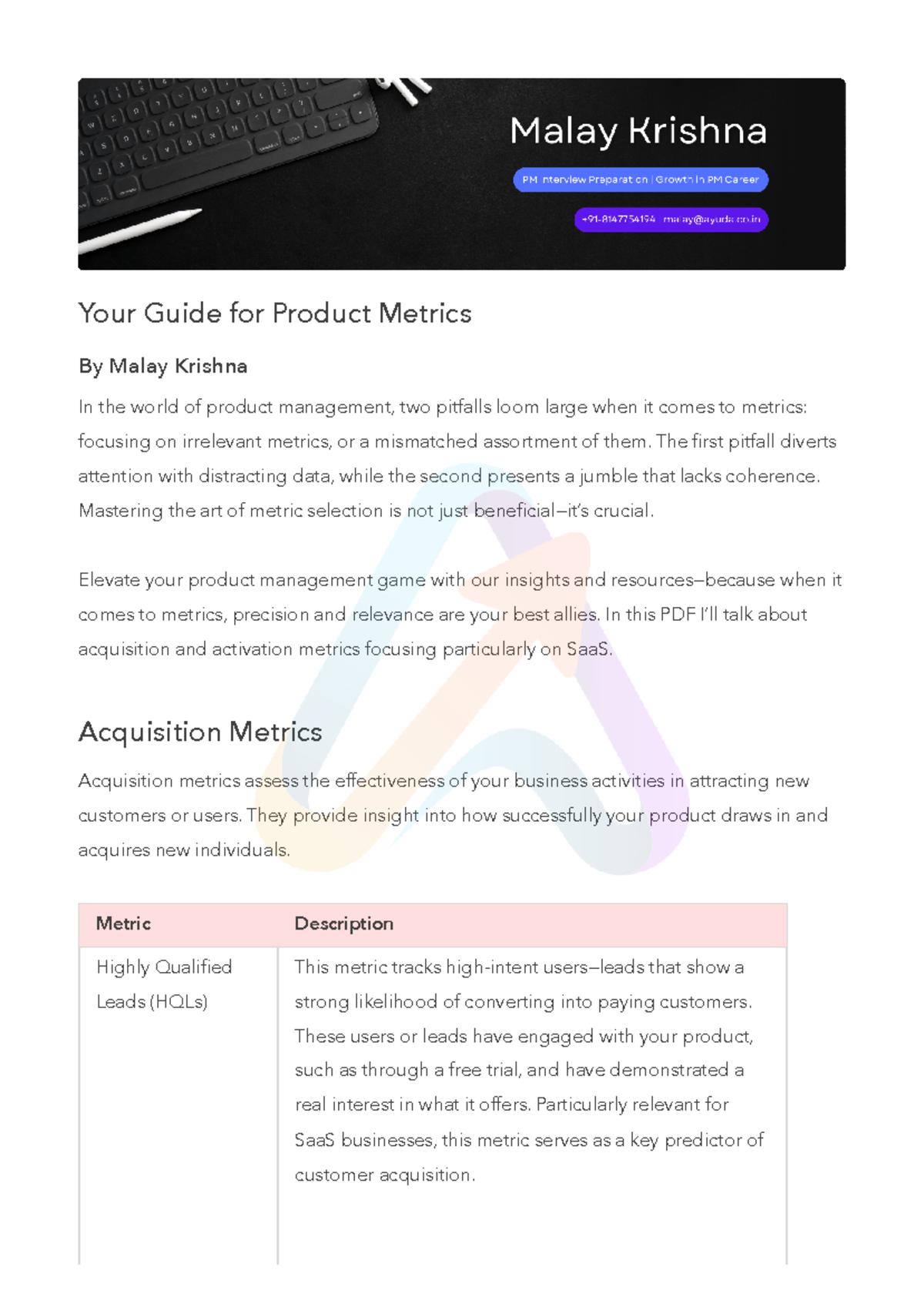 The Ultimate Guide to Product Metrics - Your Guide for Product Metrics By Malay Krishna In the ...