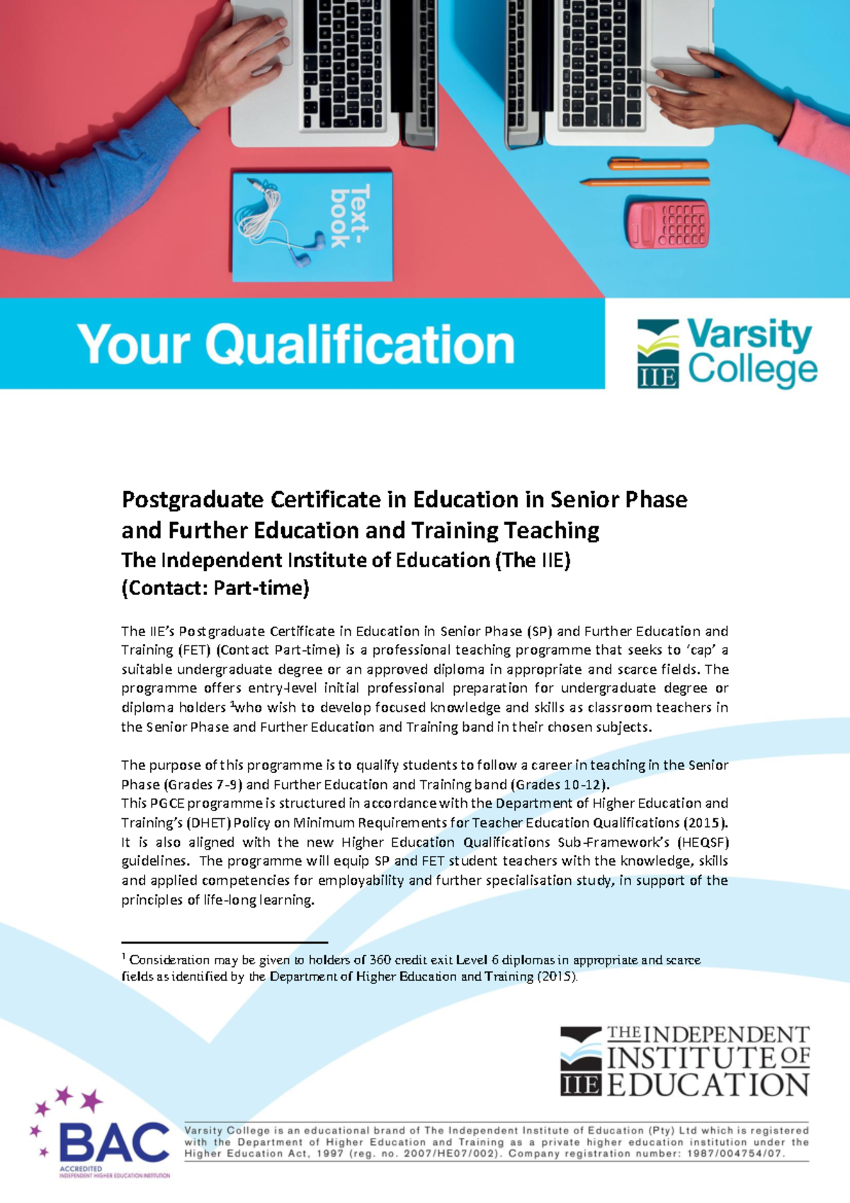 IIE PGCE Contact Part time 2020 V3 Emailable - Postgraduate Certificate ...