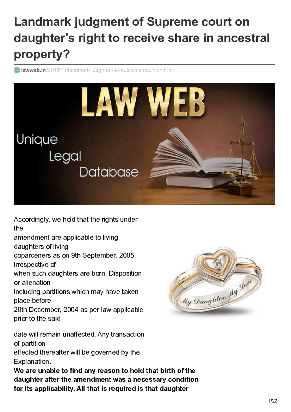 Landmark judgment of Supreme court on da - Landmark judgment of Supreme ...