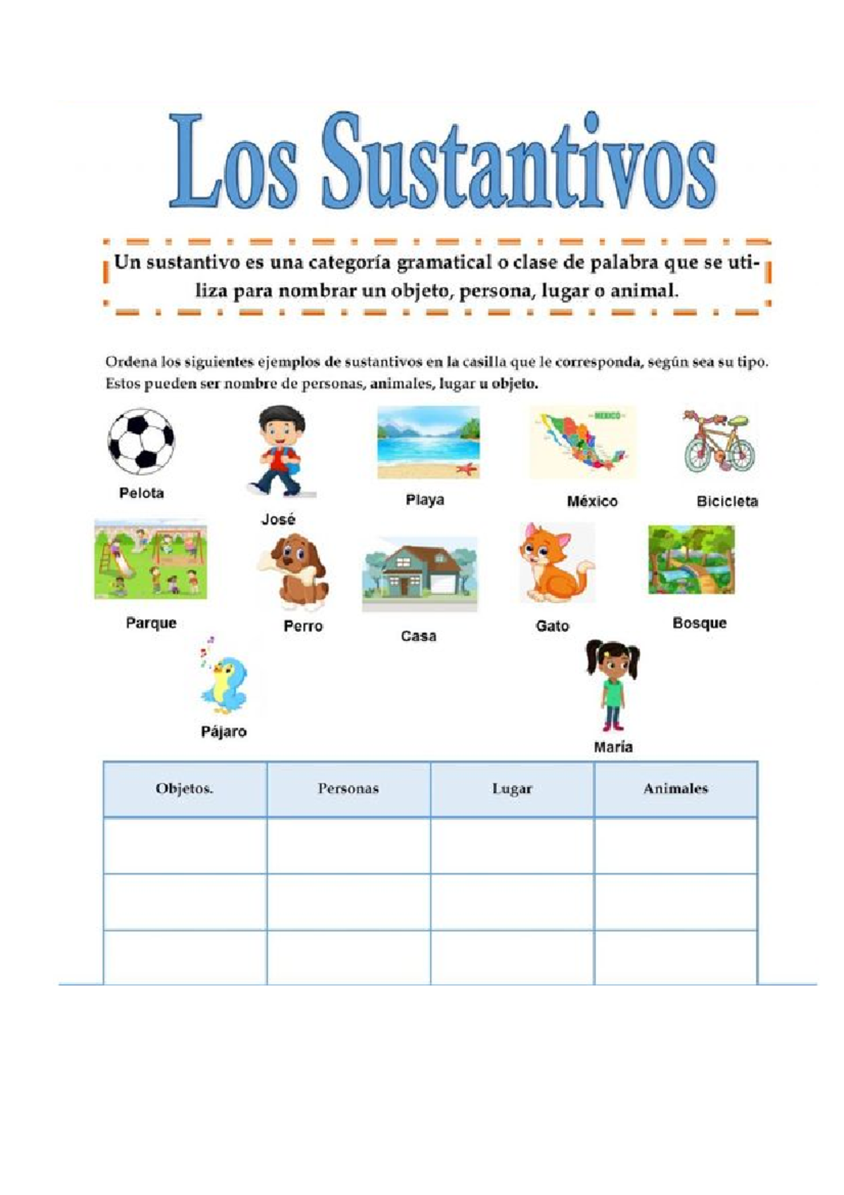 Practicamos Sustantivos Y Adjetivos - Comprension Y Redaccion De Textos ...