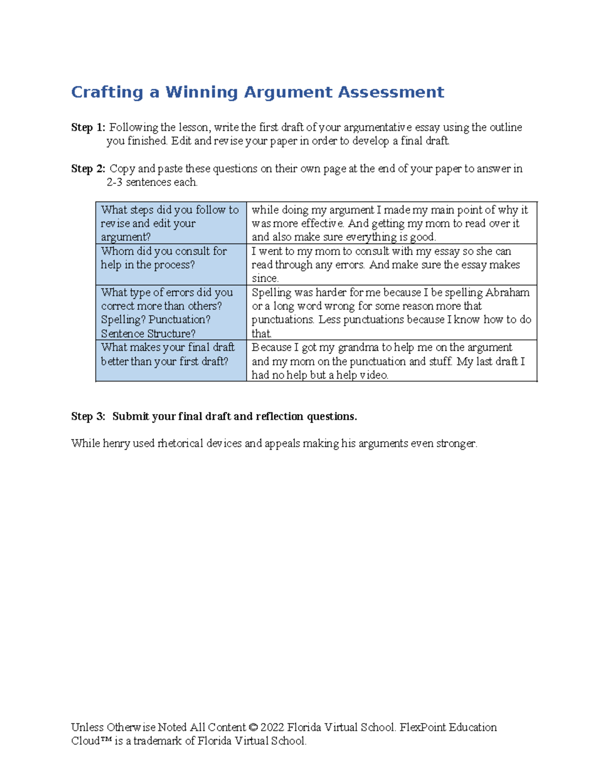 4.06 at - none - Crafting a Winning Argument Assessment Step 1 ...