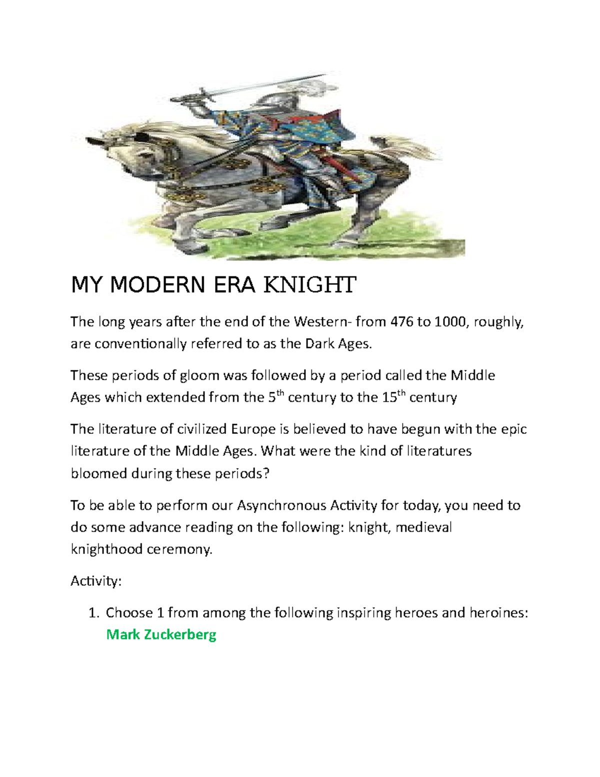 MY Modern ERA Knight - MY MODERN ERA KNIGHT The long years after the ...