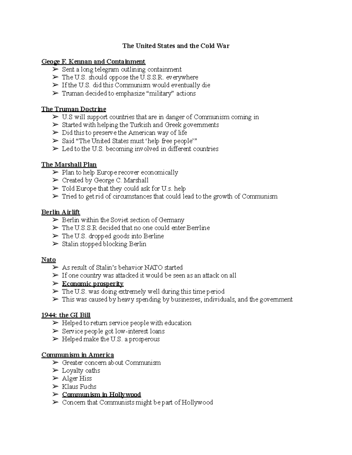 The United States and the Cold War - Kennan and Containment Sent a long ...