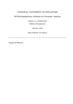 Tutorial Week 5 Solutions - EC 2104 Quantitative Methods for Economic Analysis Tutorial for Week ...
