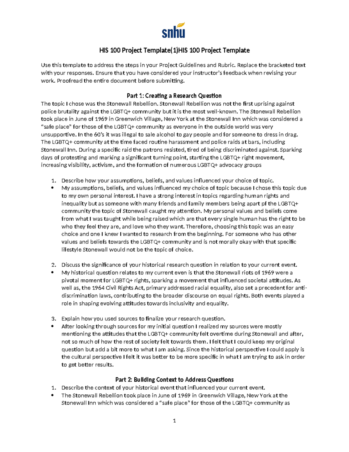 HIS+100+Project-c - Stonewall Rebellion - HIS 100 Project Template(1 ...