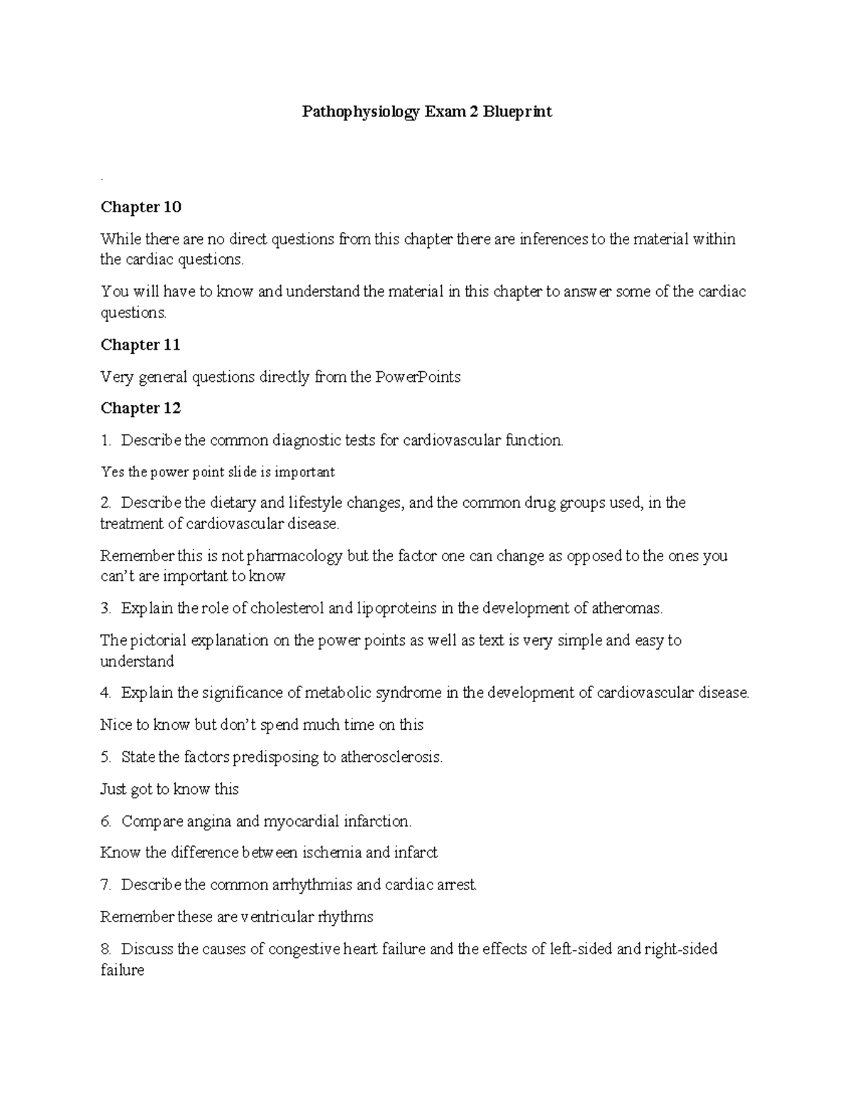 Pathophysiology Exam 2 Blueprint - Pathophysiology Exam 2 Blueprint ...