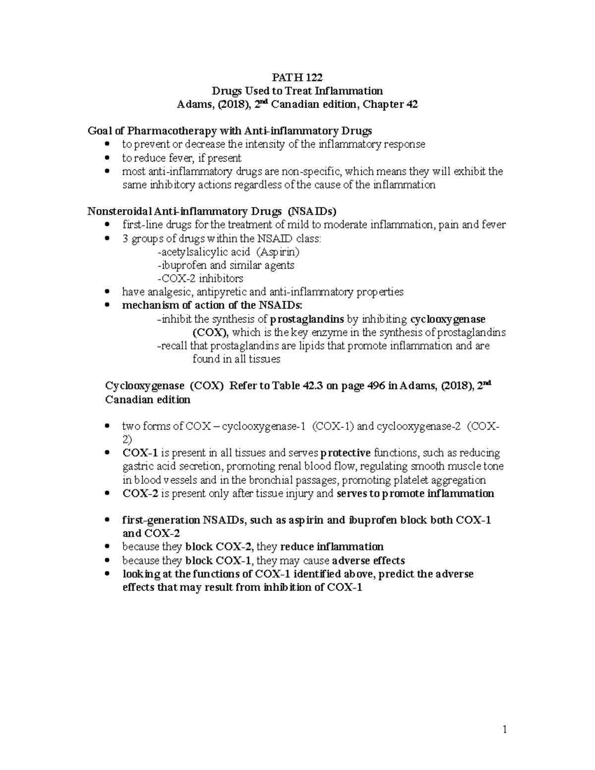 PATH 122 Drugs Used to Treat Inflammation - PATH 122 Drugs Used to ...