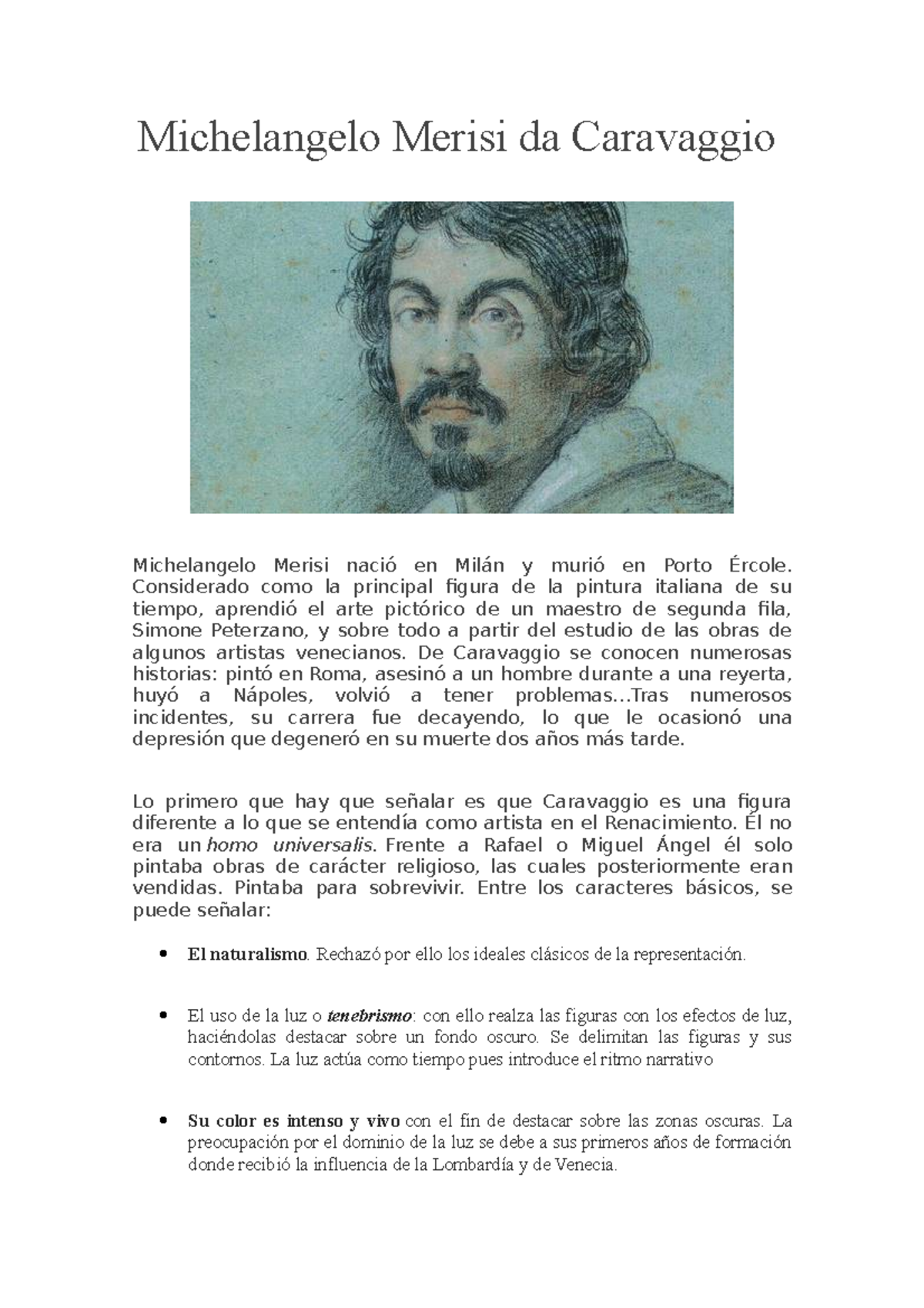 Caravaggio - Michelangelo Merisi da Caravaggio Michelangelo Merisi ...