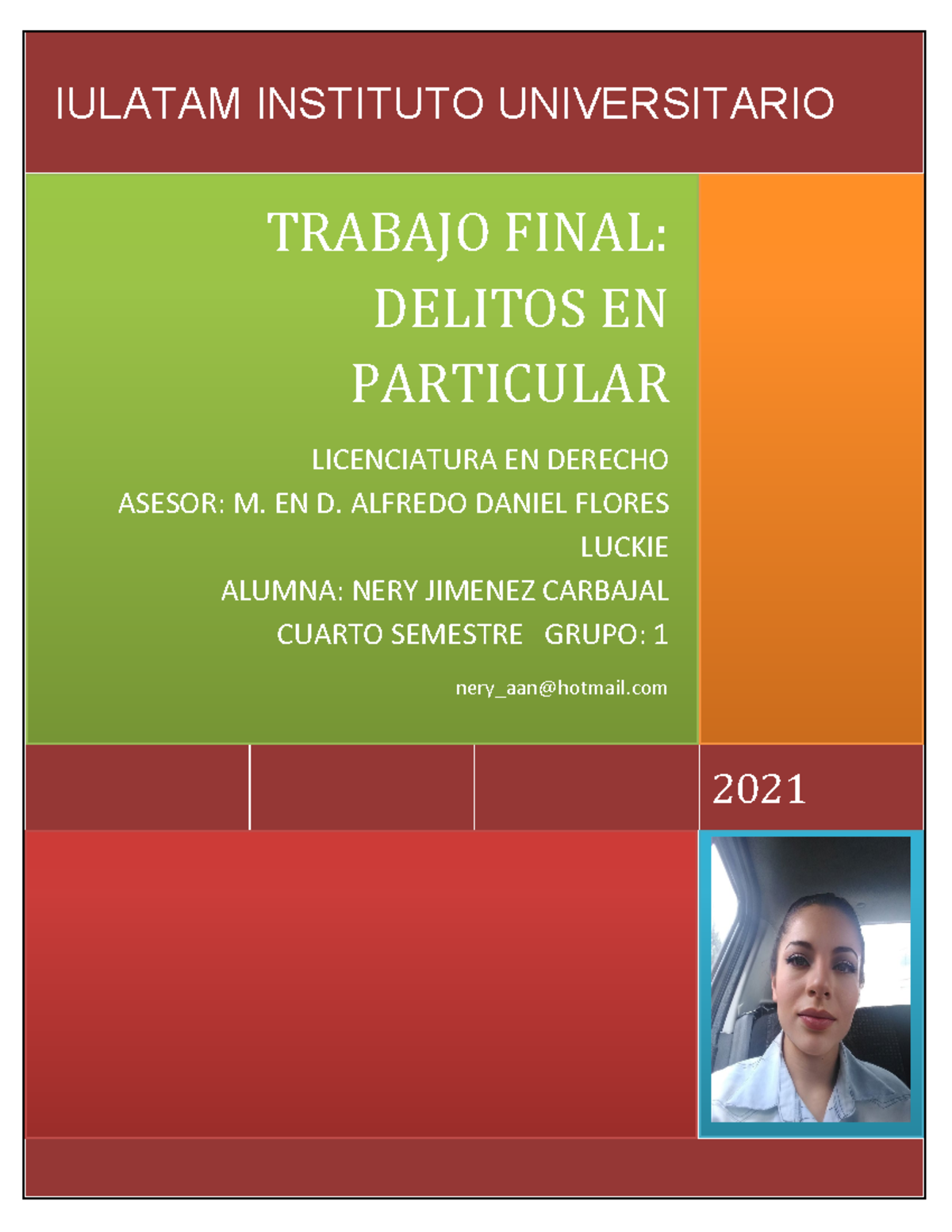 Jimenez Carbajal NERY- Delitos EN Particular TF 1 - 2021 TRABAJO FINAL ...