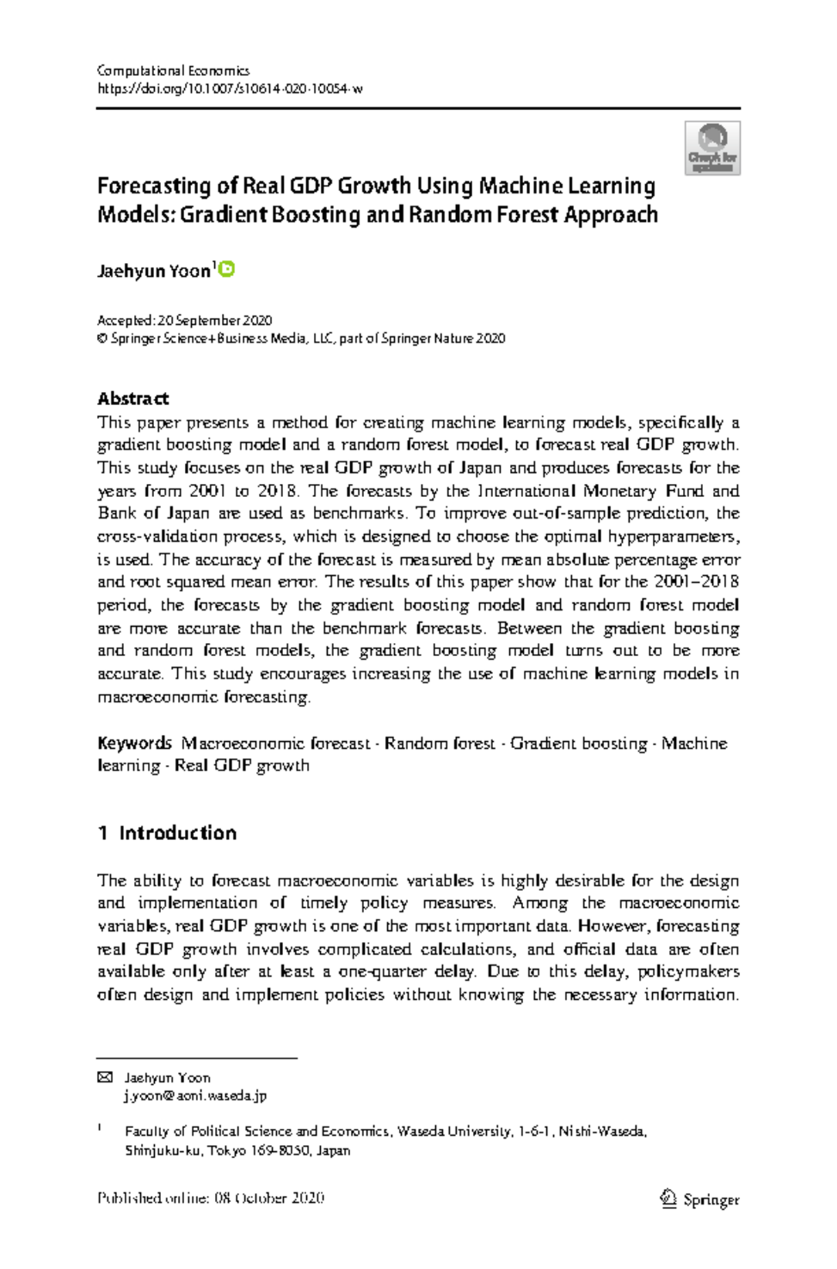 Forecasting of Real GDP Growth Using Machine Learning Models- Gradient Boosting and Random ...