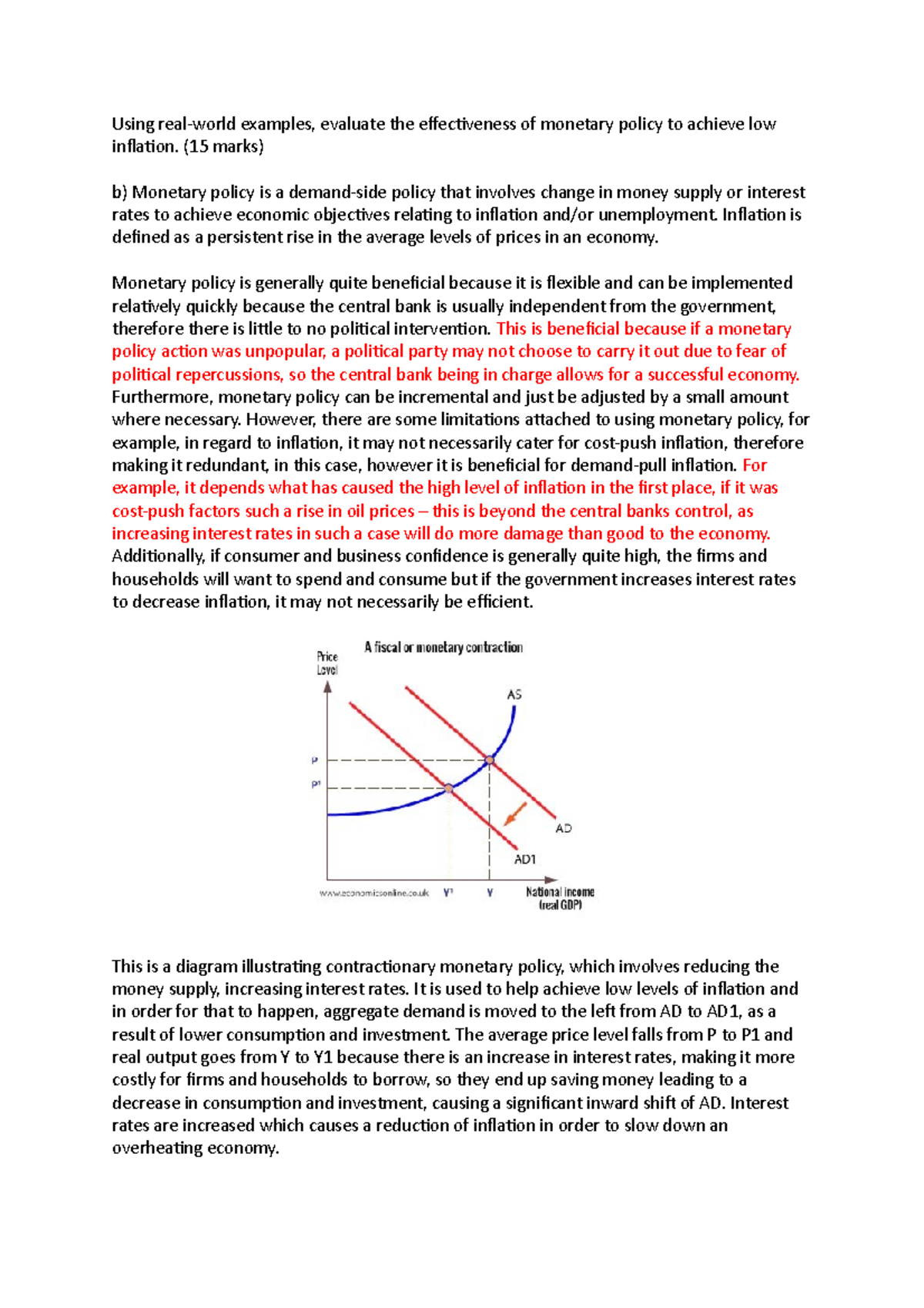 Econ 15 marker y12 - Econ - Using real-world examples, evaluate the ...