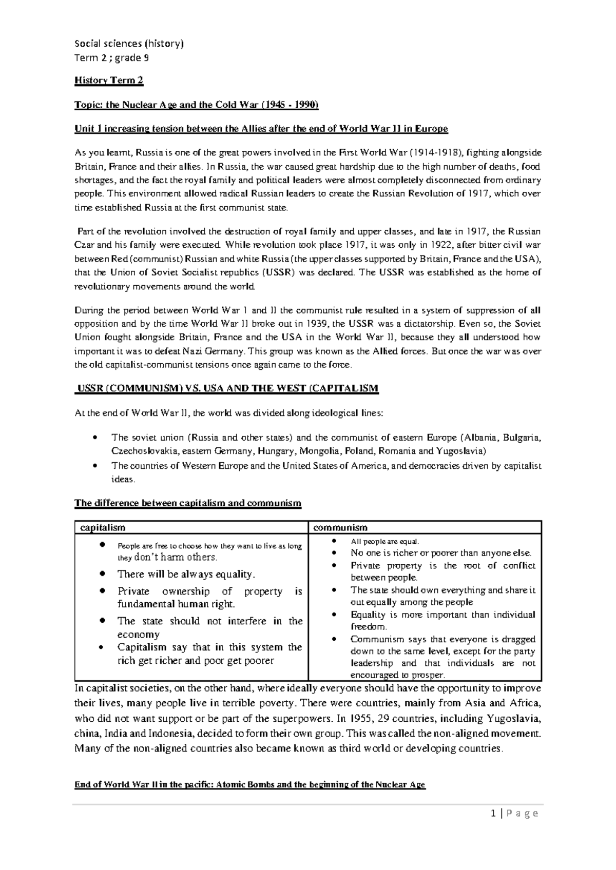 Unit 2 - Everything is in there - Term 2 ; grade 9 History Term 2 Topic ...