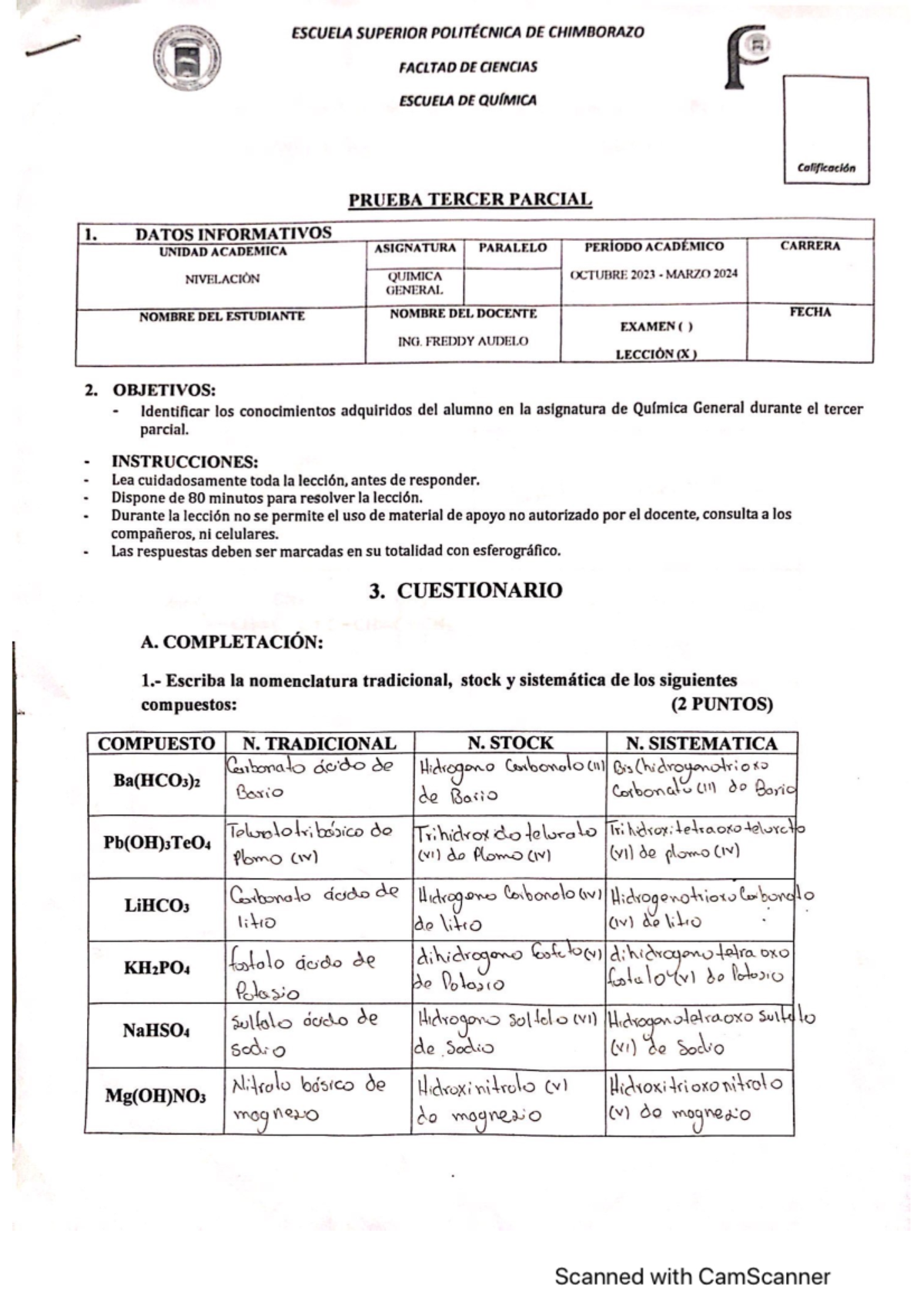 Tercer Parcial Quimica - Quimica organica - Studocu
