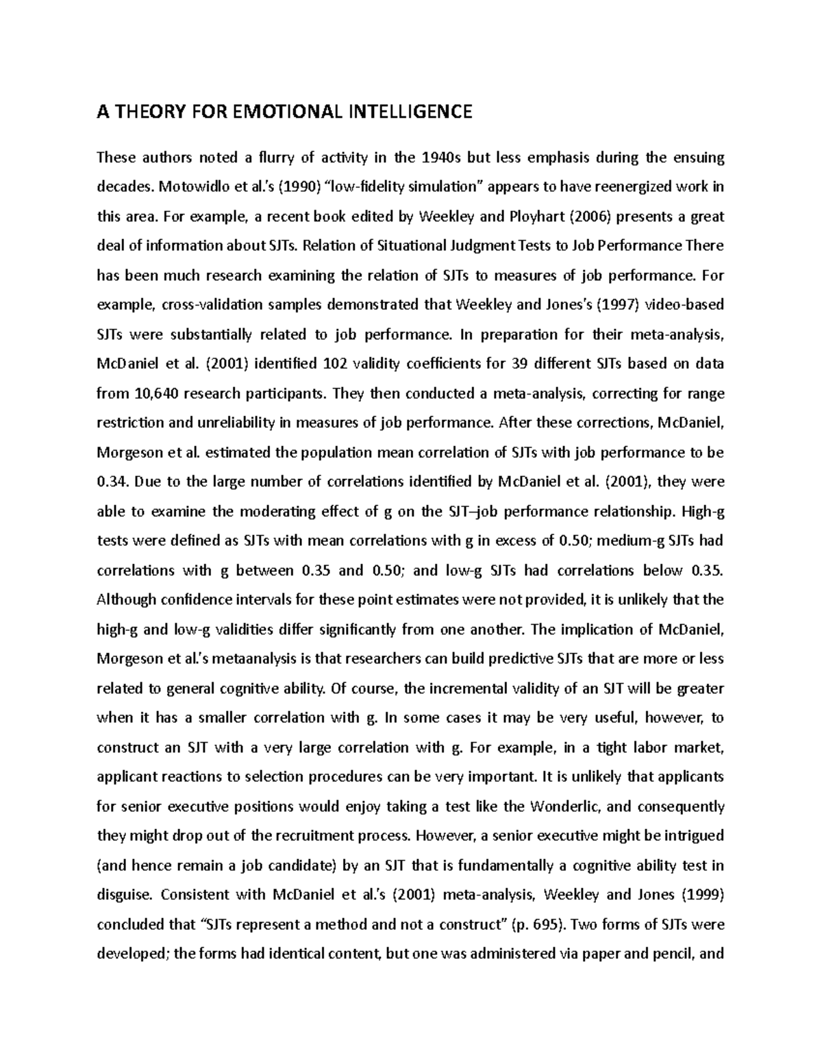 A Theory FOR Emotional Intelligence - A THEORY FOR EMOTIONAL ...