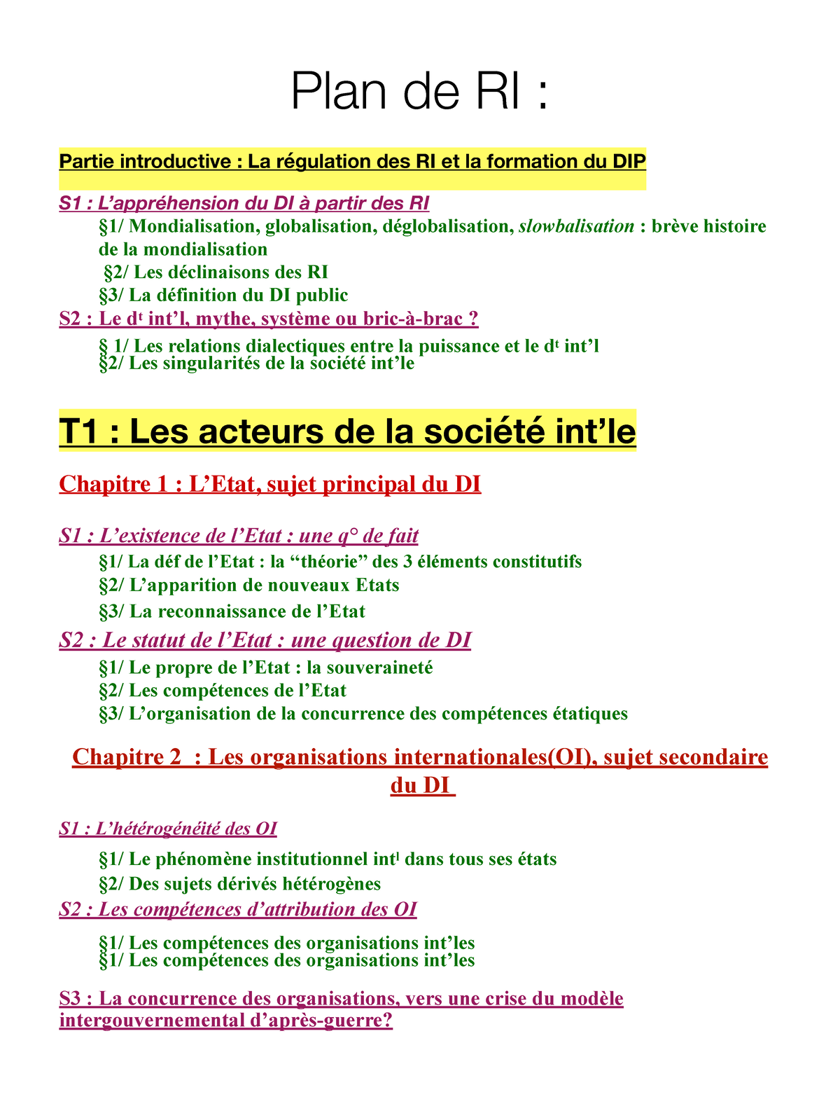 DI PLAN 4 - cours - Plan de RI : Partie introductive : La régulation ...