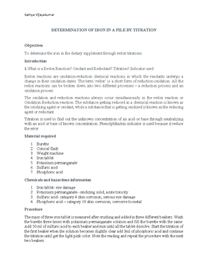 Lab Report-Identifying an Unknown Substance - Lab Report: Identifying ...