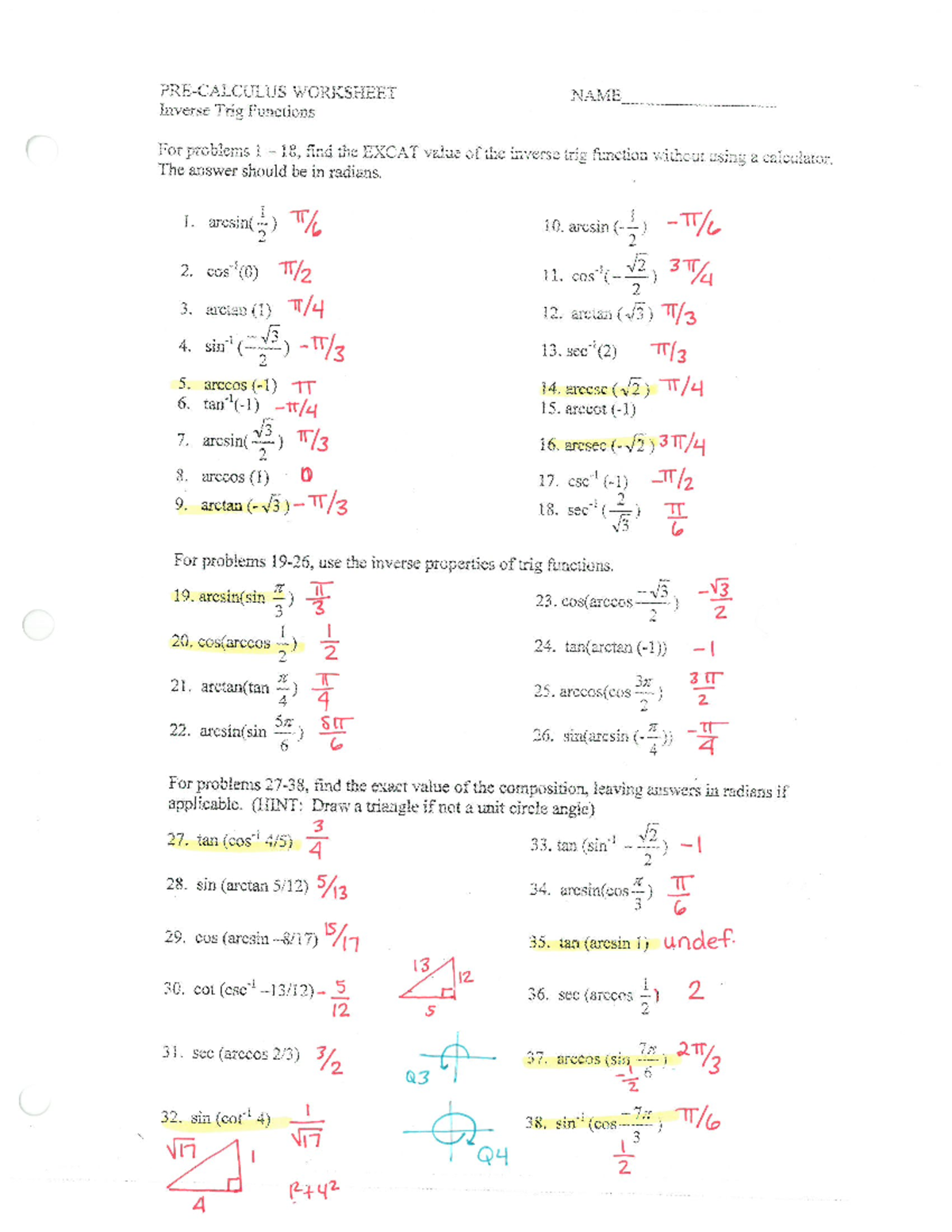 Inverse Trig Practice Sheet 2KEY MA 543 1 Studocu inverse-trig-practice-sheet-2key-ma-543-1-studocu